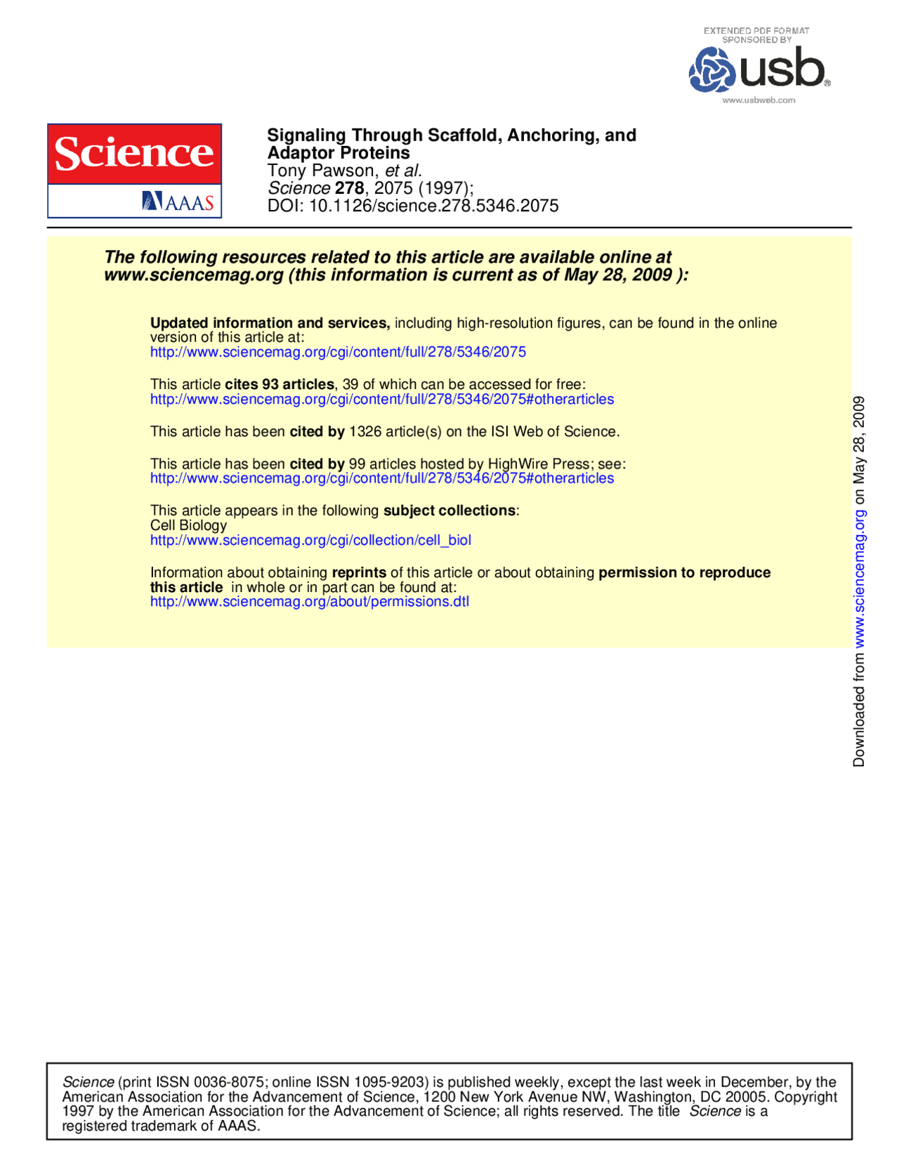 Signaling Through Scaffold Anchoring And Adaptor Proteins Signaling