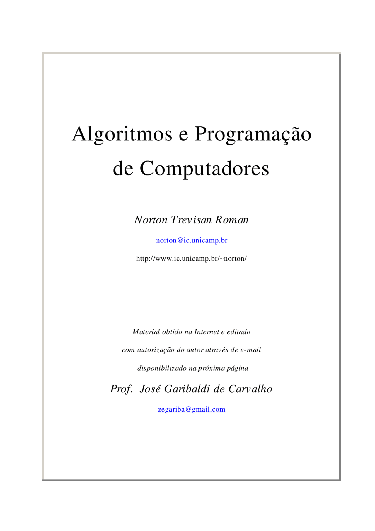 Algoritmo E Programação Muito Boa Muito Boa Docsity