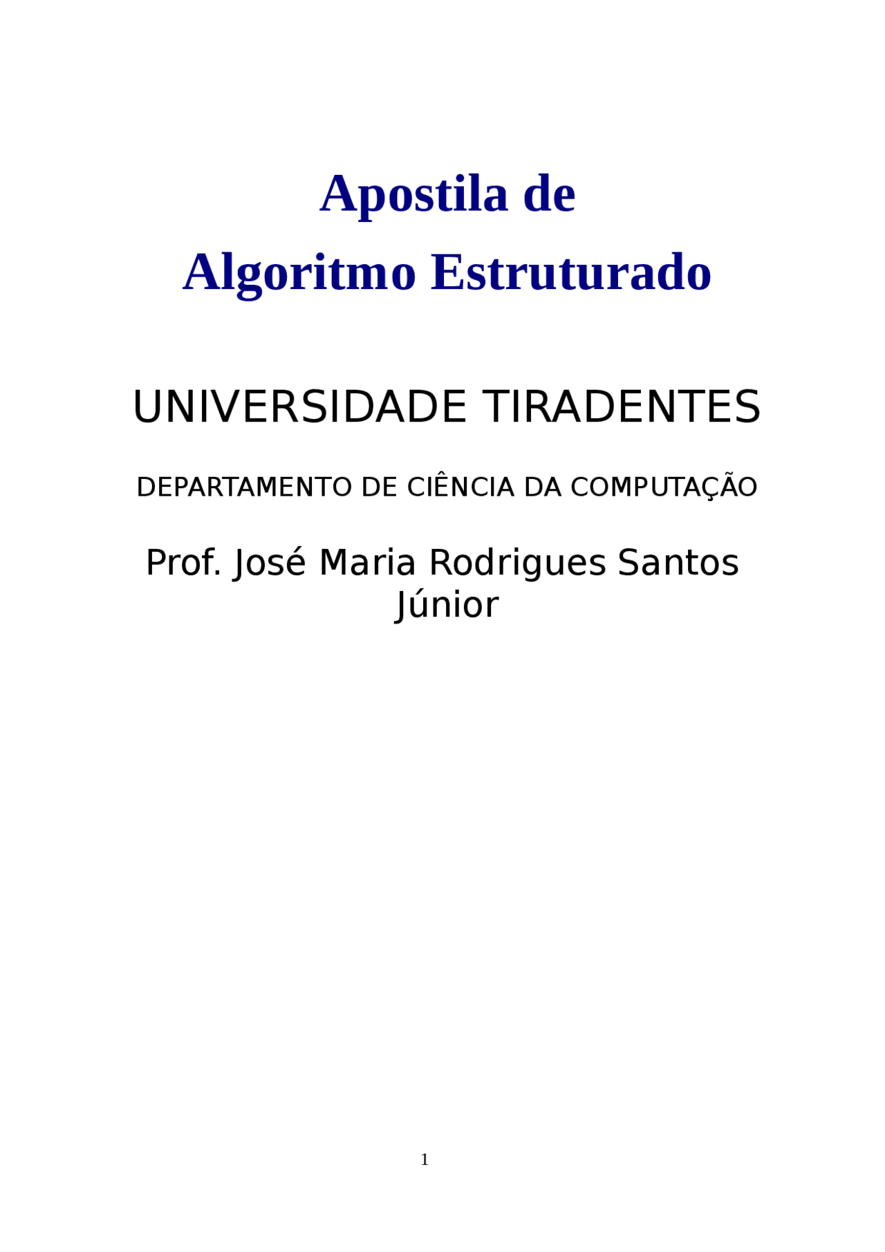 Algoritmo Estruturado Algoritmo Algoritmo Docsity