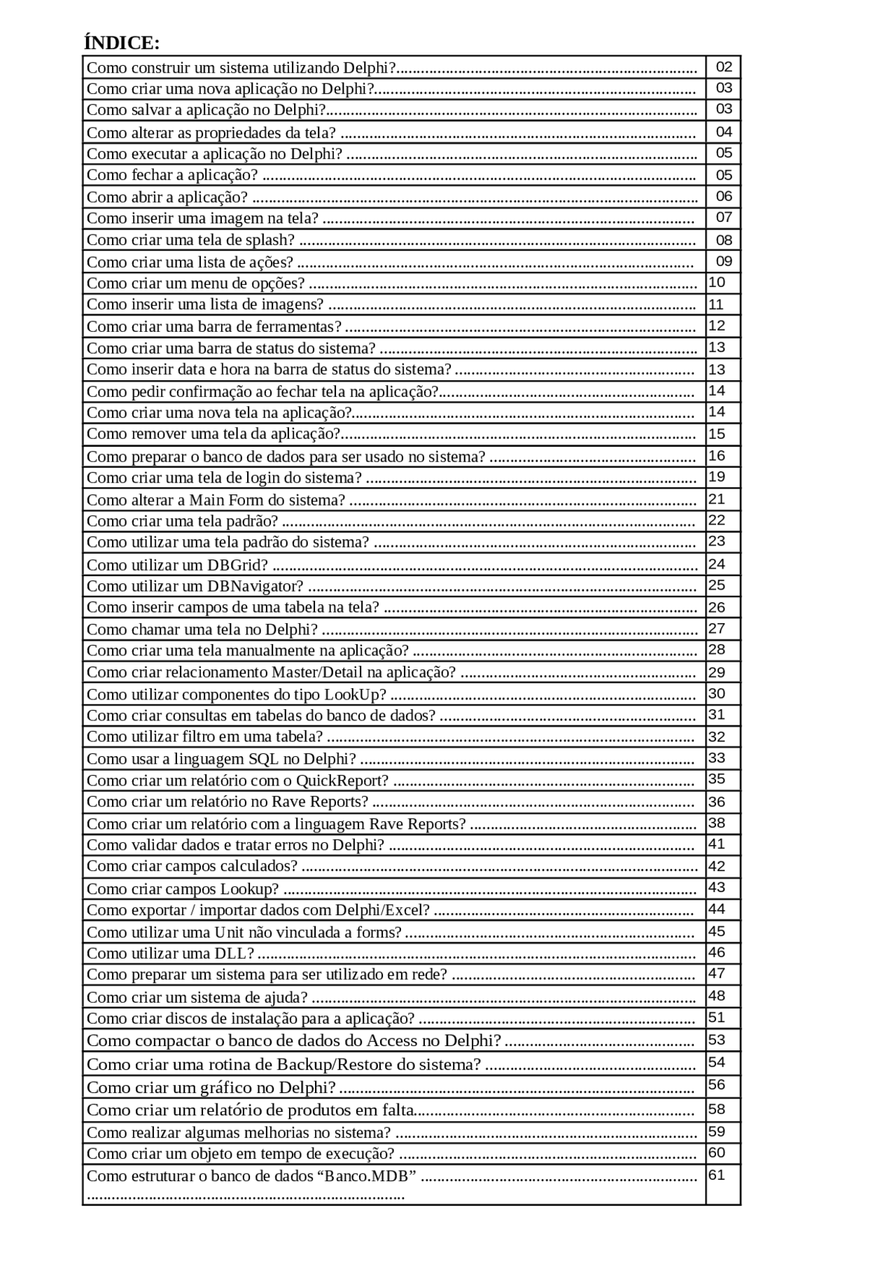 Apostila Delphi Iniciante - Dicas e codigos de Programas básicos para entender como - Docsity
