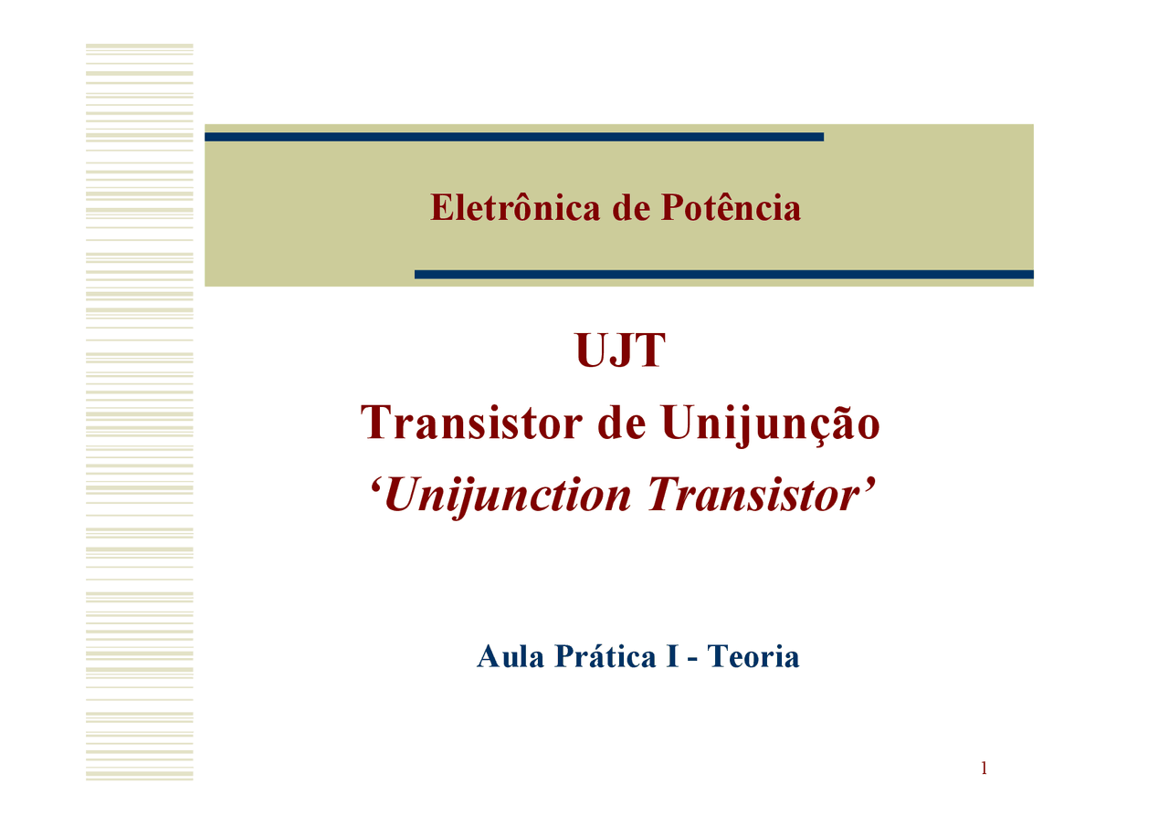 Transistor De Unijunção Transistor De Unijunção Docsity