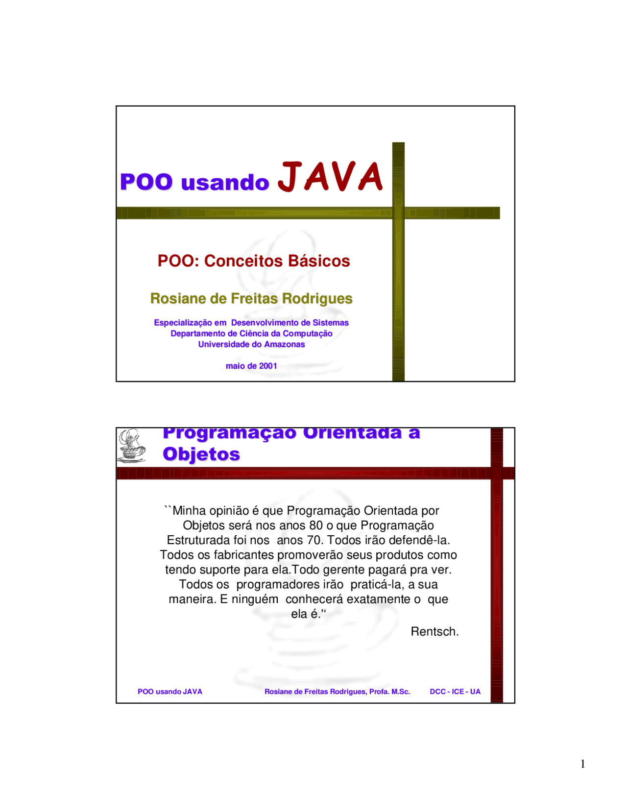 Programação Orientada A Objeto Java Programação Orientada A Objeto
