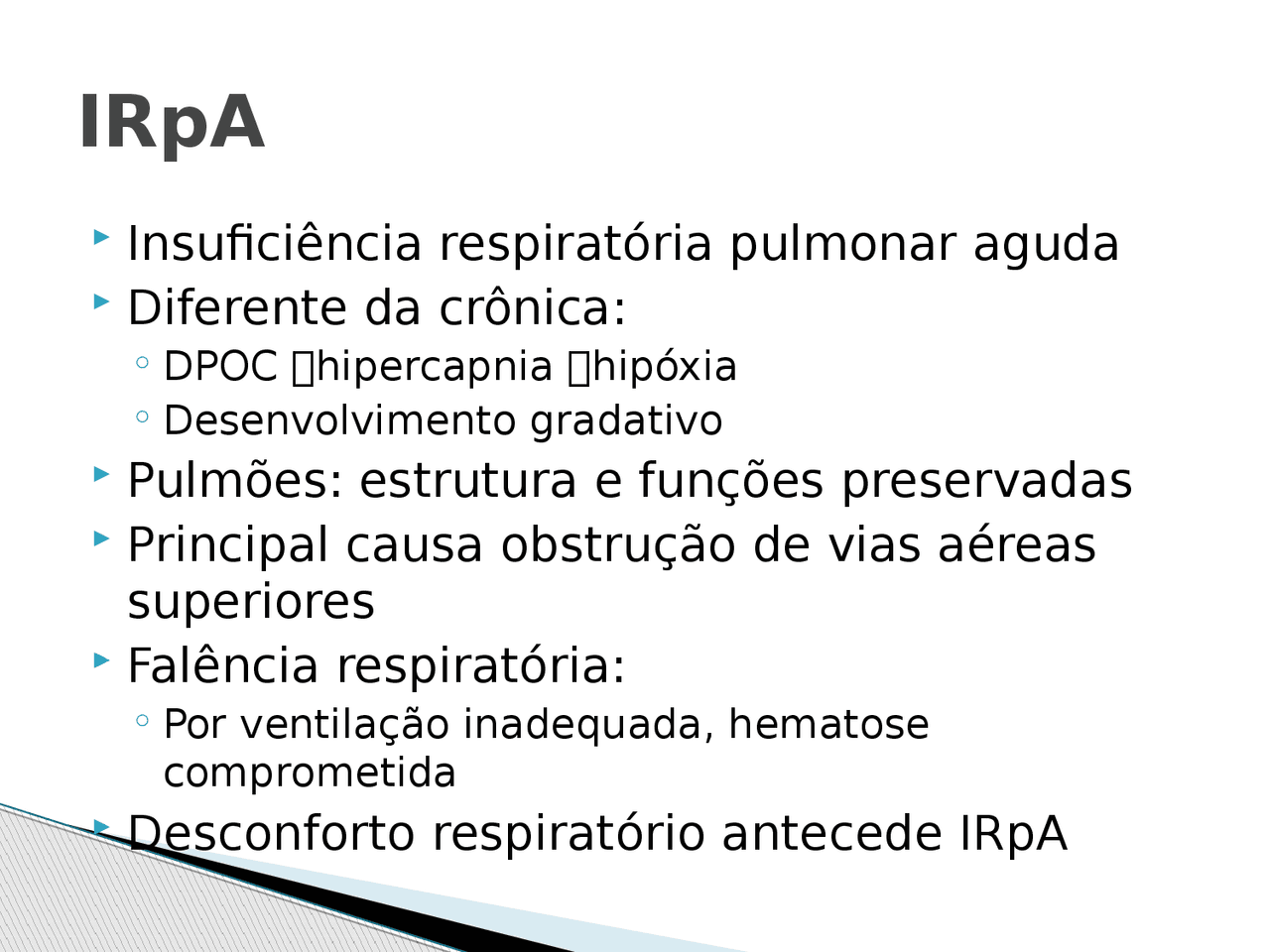 Aula slides cobre IRPA E SDRA - Slides de aula sobre Insuficiencia ...