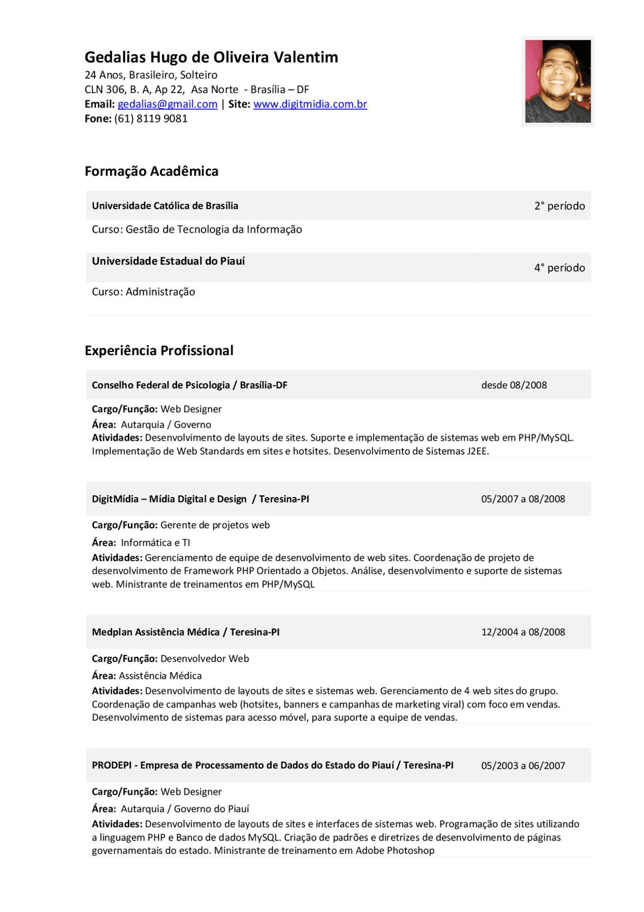 Gedalias Valentim - Currículo - Curriculo Profissional - Docsity Gedalias Valentim - Currículo - Curriculo Profissional - Docsity