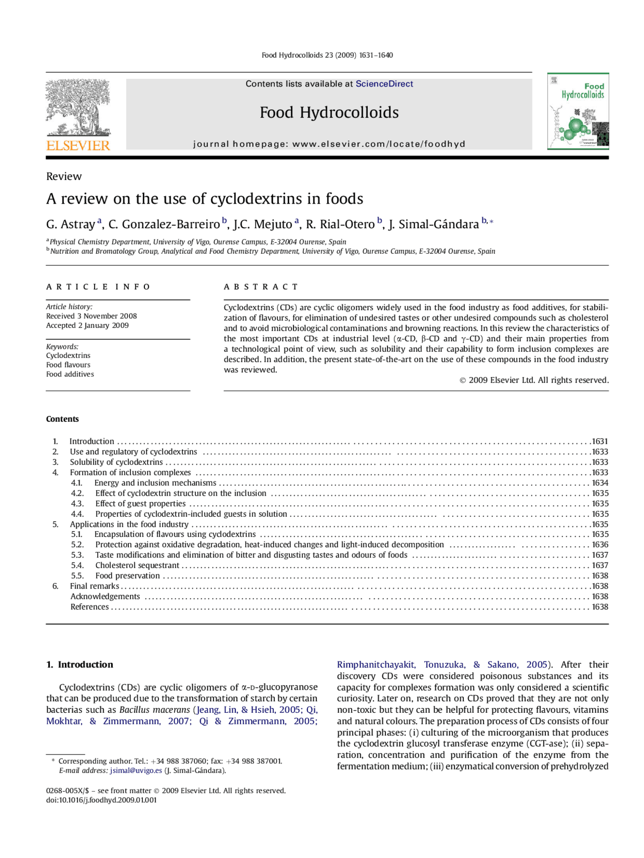 A review on the use of cyclodextrins in foods - a review on the use of ...