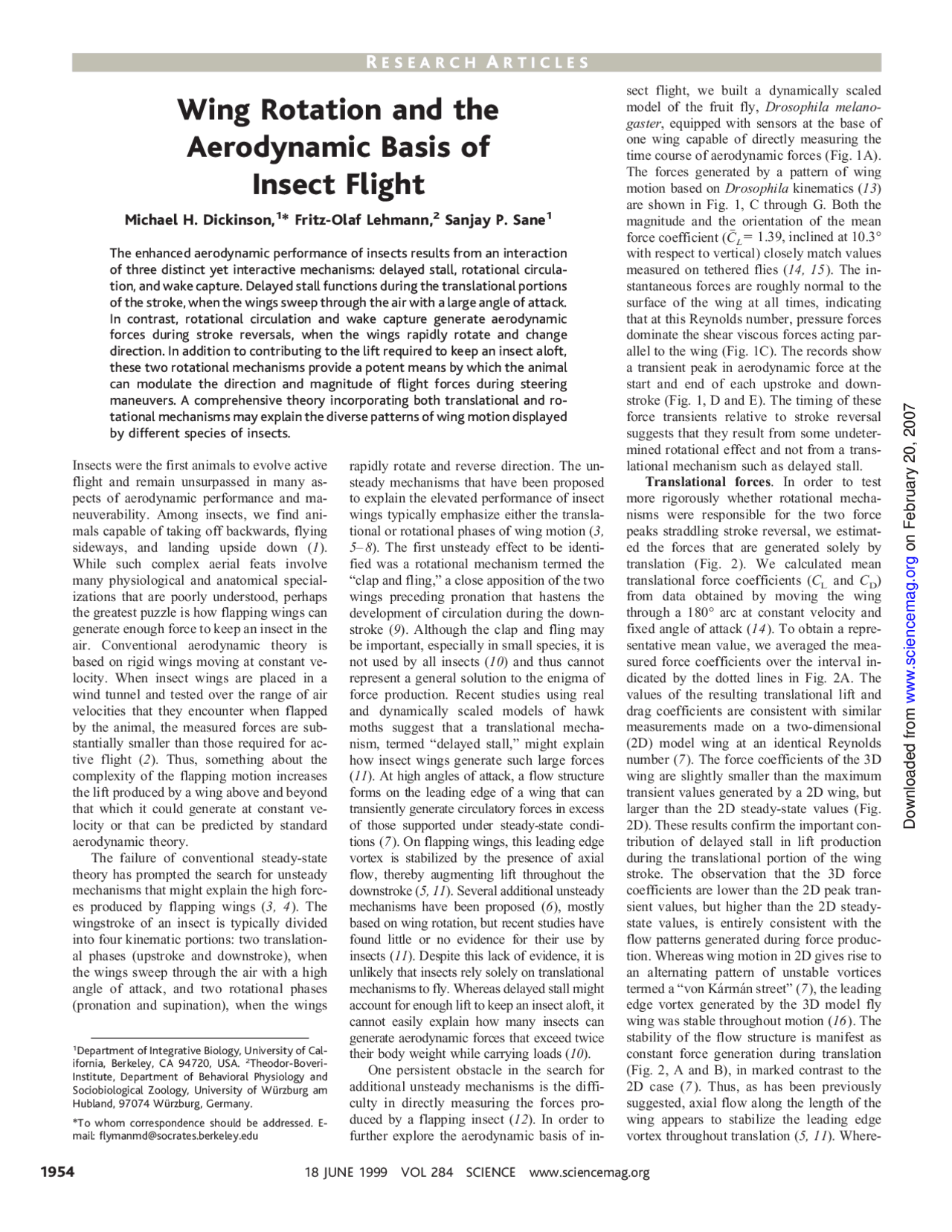 Wing Rotation and the - Wing Rotation and the - Docsity