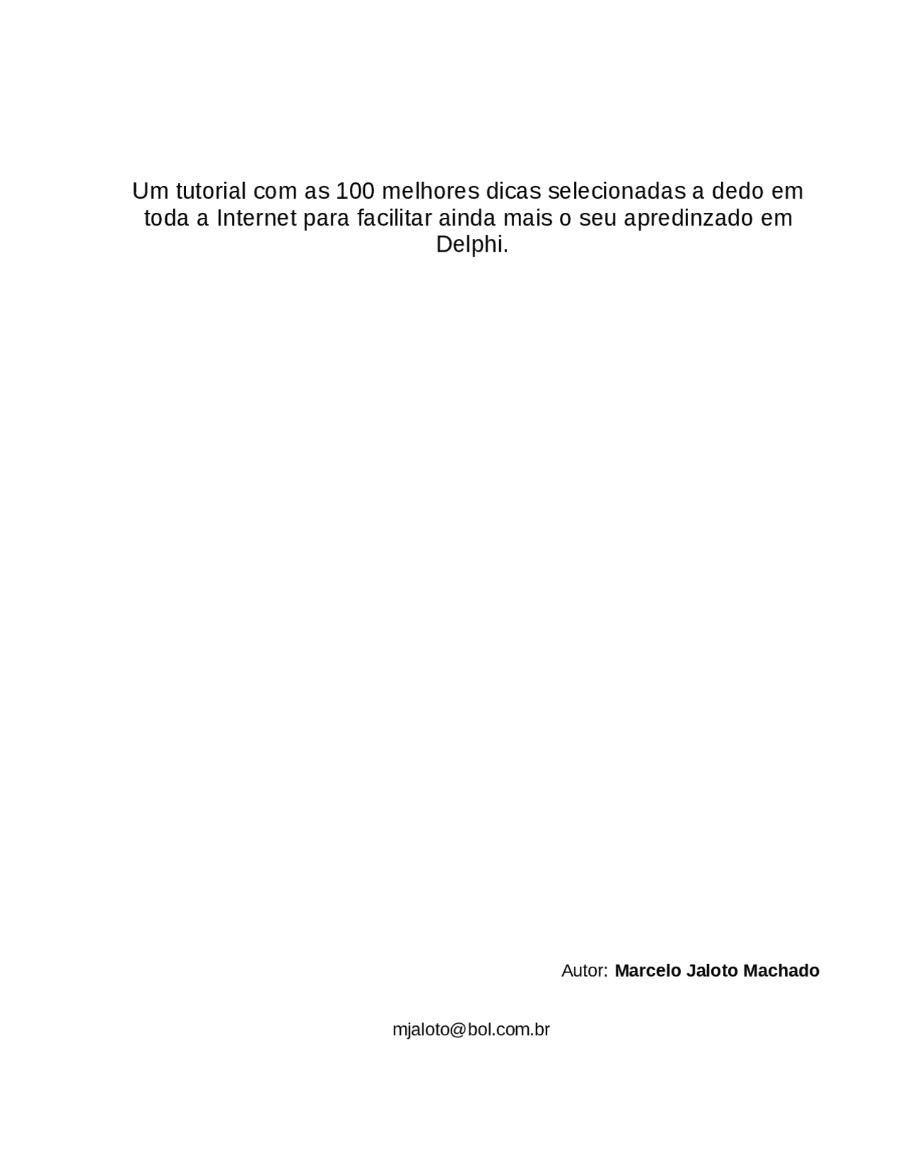 100 Dicas Delphi 100 Dicas Delphi Docsity