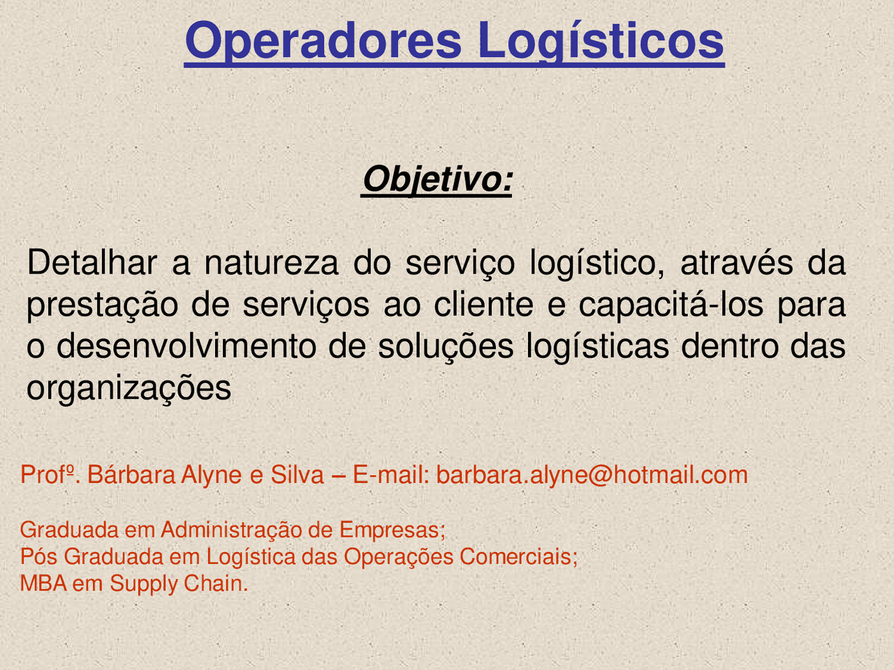 Operador Logistica - logistica - logistica | Docsity