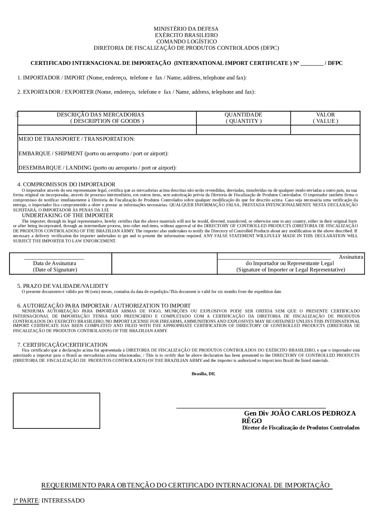 Certificado internacional de Importação C.I.I - Bem o proprio nome ja ...