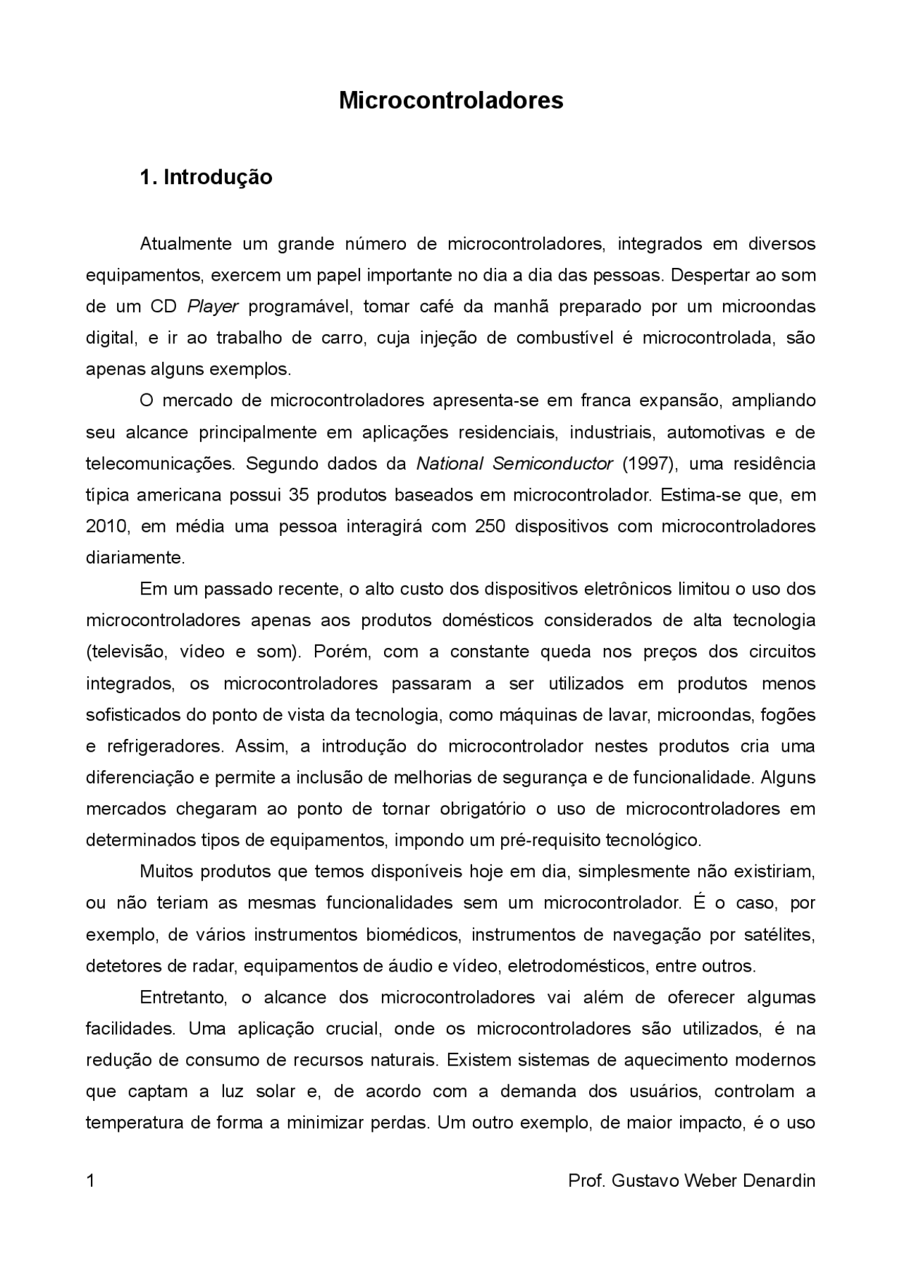 Microcontroladores Apostila Detalhada Sobre Microcontroladores