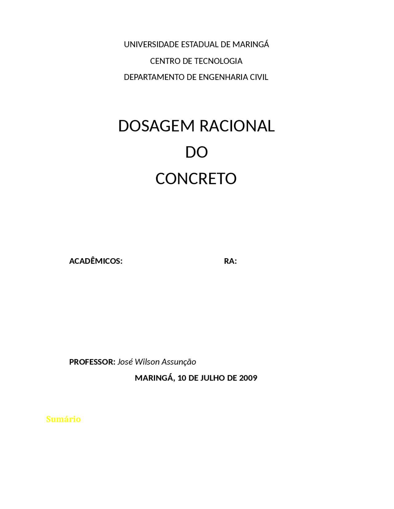 Dosagem Do Concreto Dosagem Do Concreto Feito Pelo Curso De Eng Civl