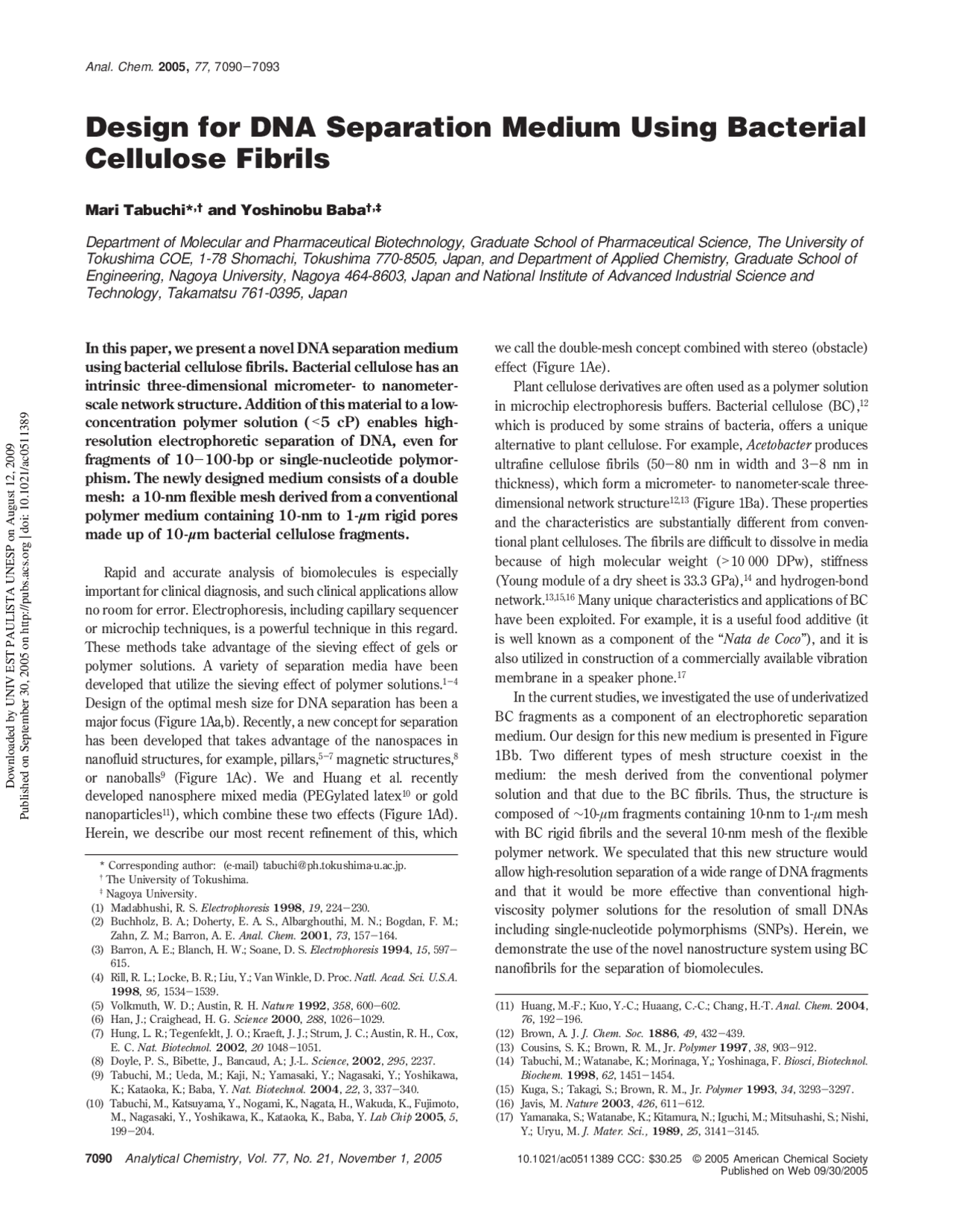 Design for DNA Separation Medium Using BC - Design for DNA Separation ...