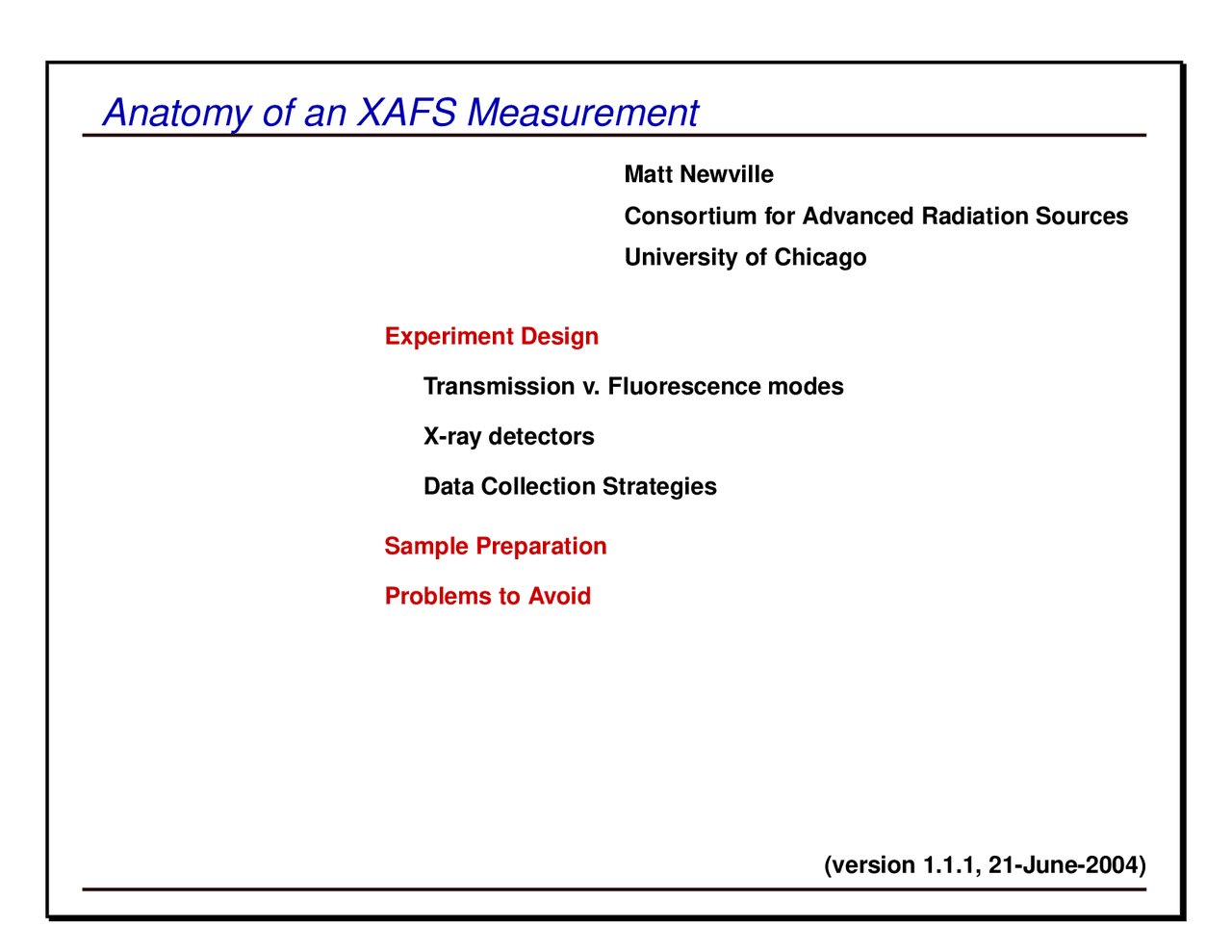 Anatomy of an XAFS Measurement - Anatomy of an XAFS Measurement - Docsity