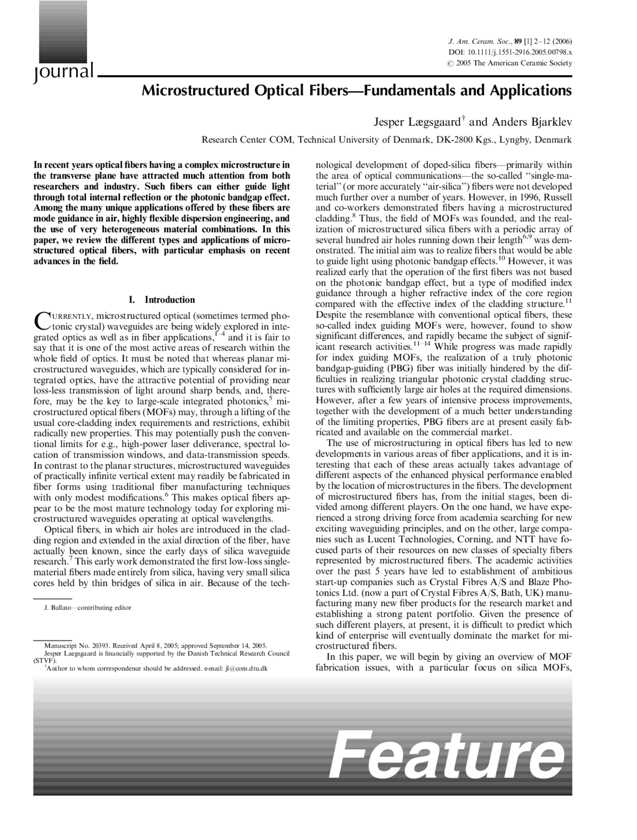 Microstructured optical fibers - fundamentals and applications ...