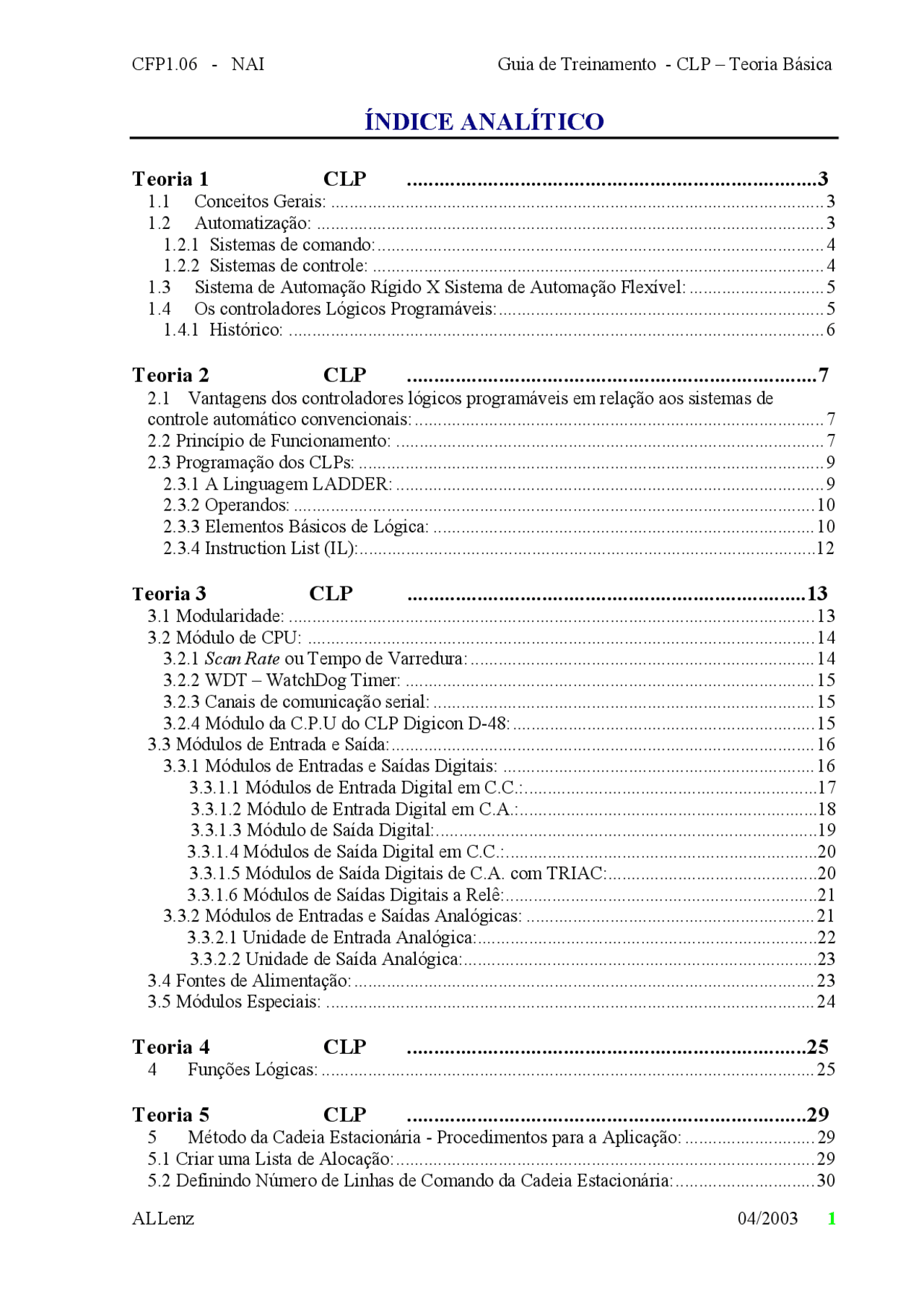 Teoria Básica De Clp Controlador Lógico Programável Teoria Básica