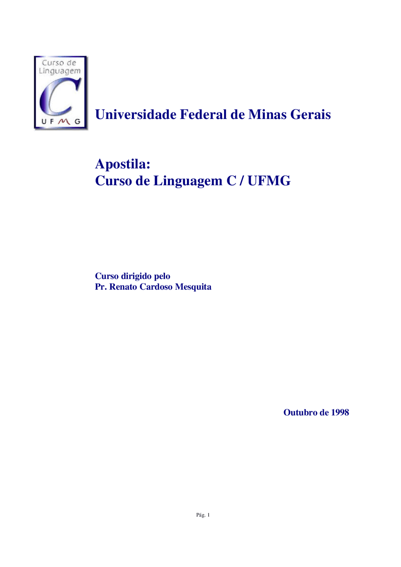 Apostila De C Tutorial Em C Ufmg Docsity