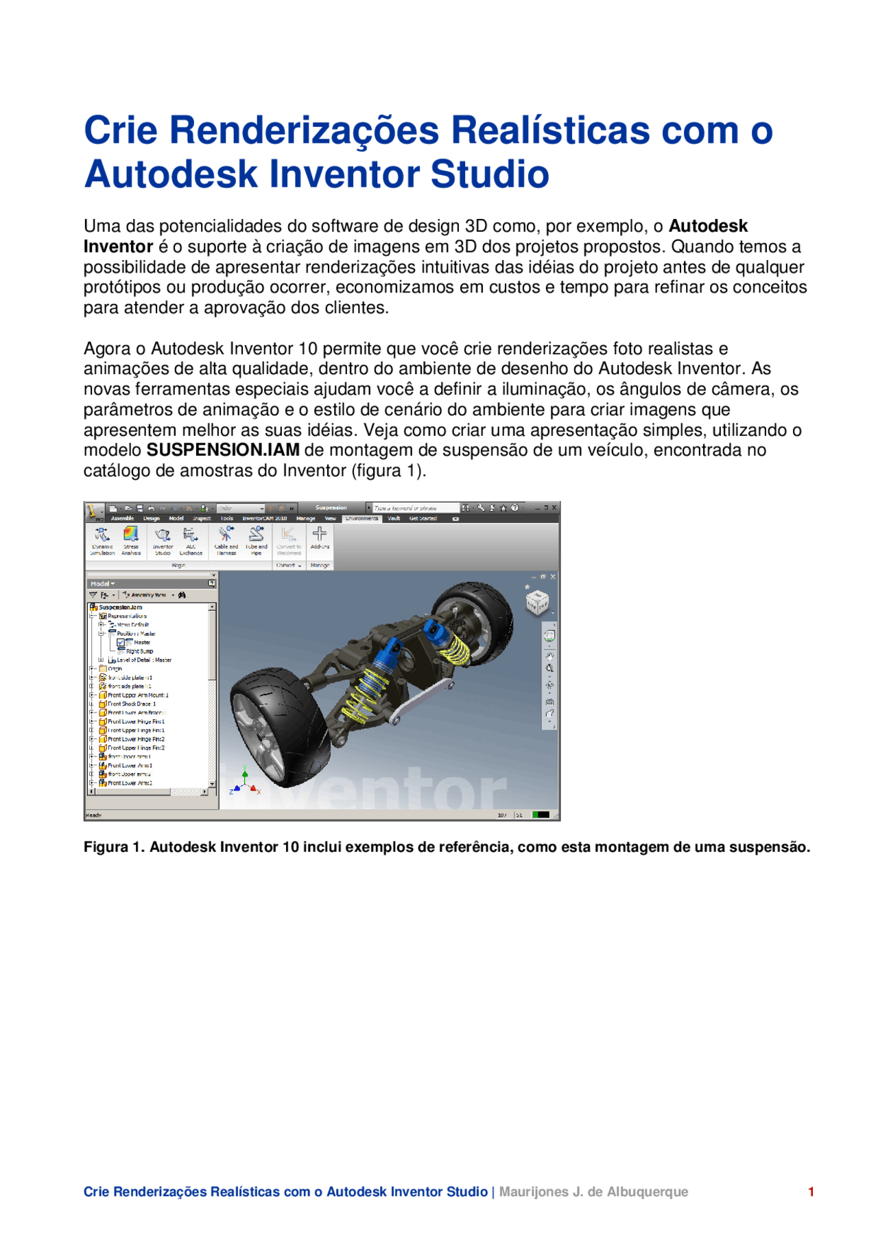 Crie Renderizações Realísticas com o Autodesk Inventor Studio - Agora o ...