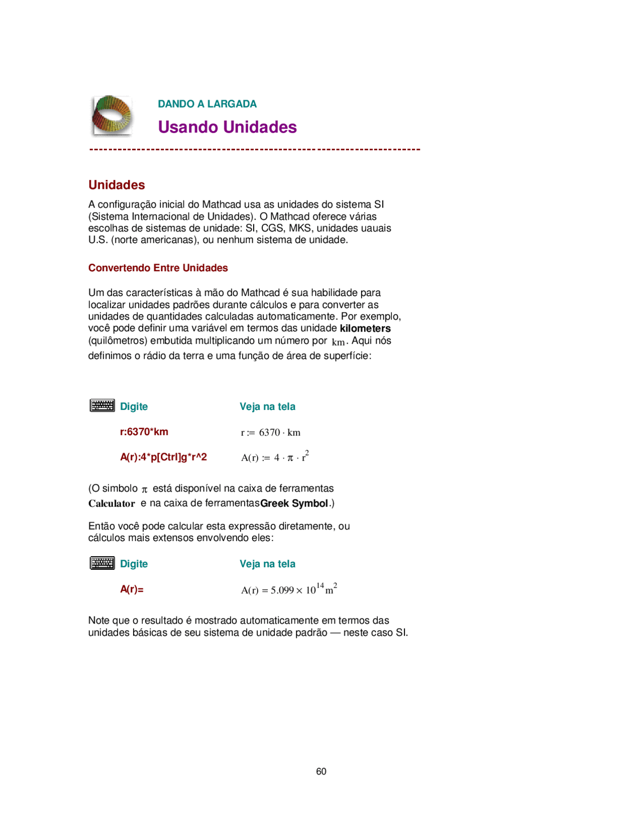 Tutorial Mathcad14 - Tutorial do MathCad: Usando Unidades - Docsity
