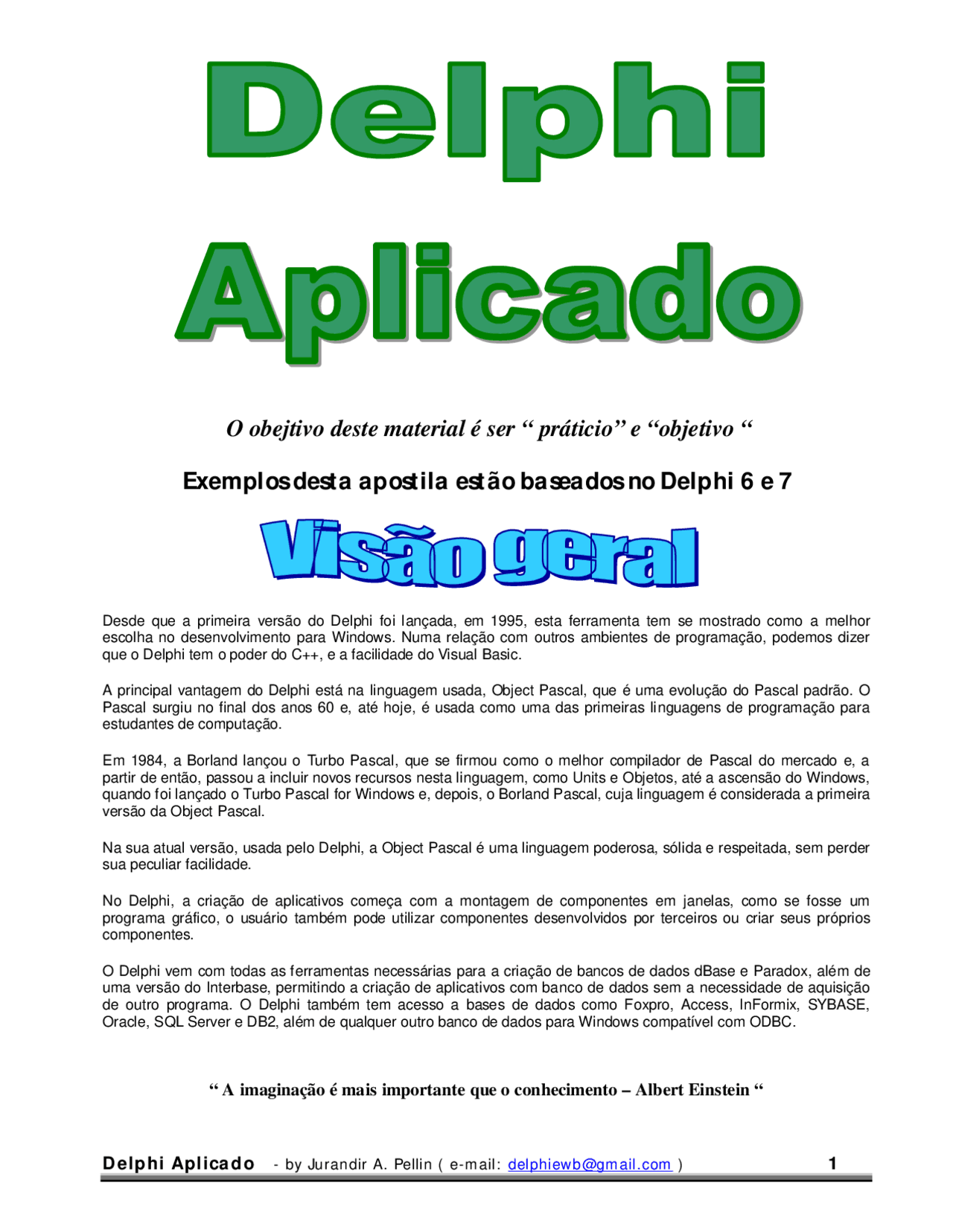 Delphi Aplicado Módulo 1a Apostila De Delphi Curso Completo Docsity