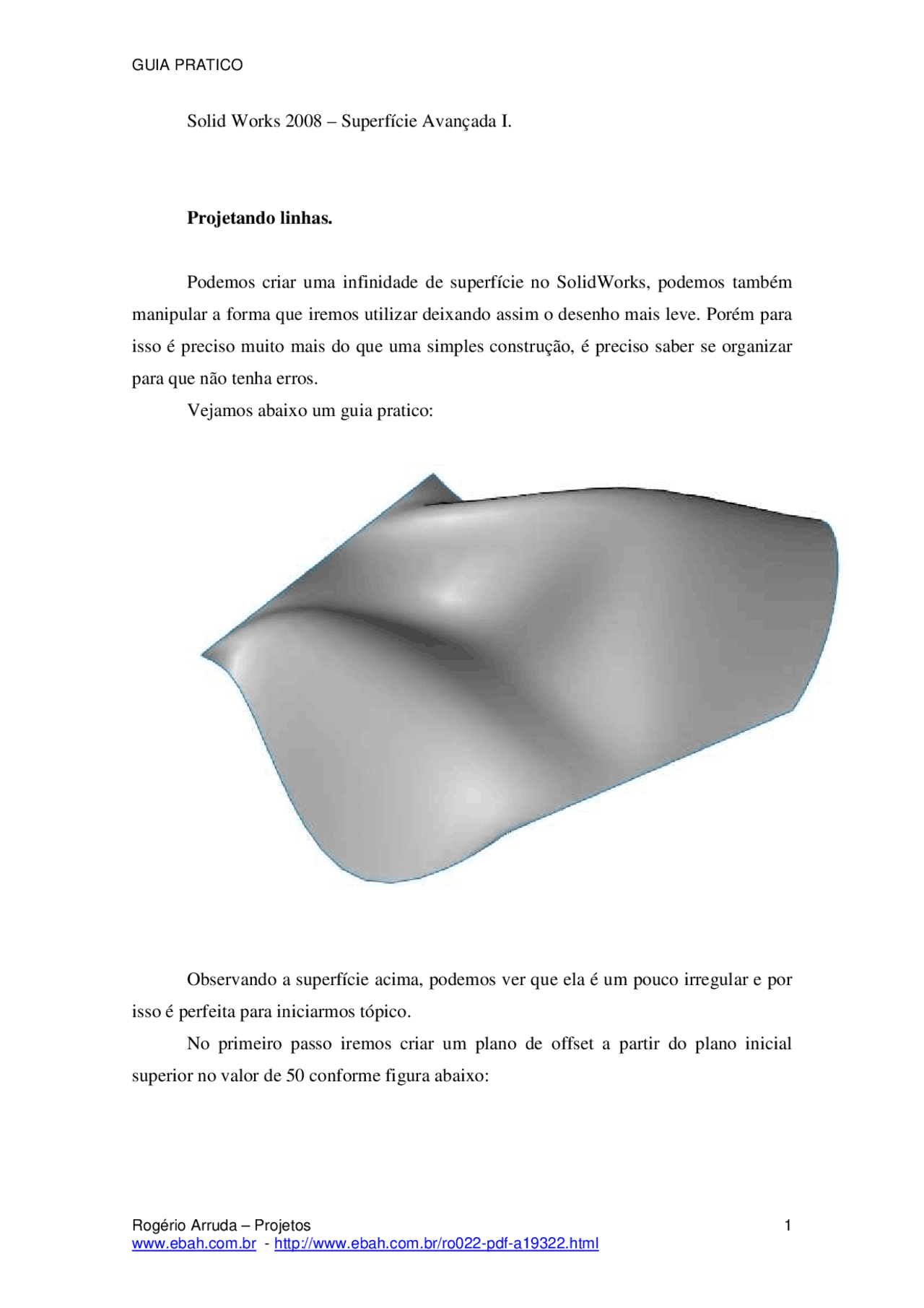 Solidworks 2008 Superfície Avançada I Solidworks Docsity