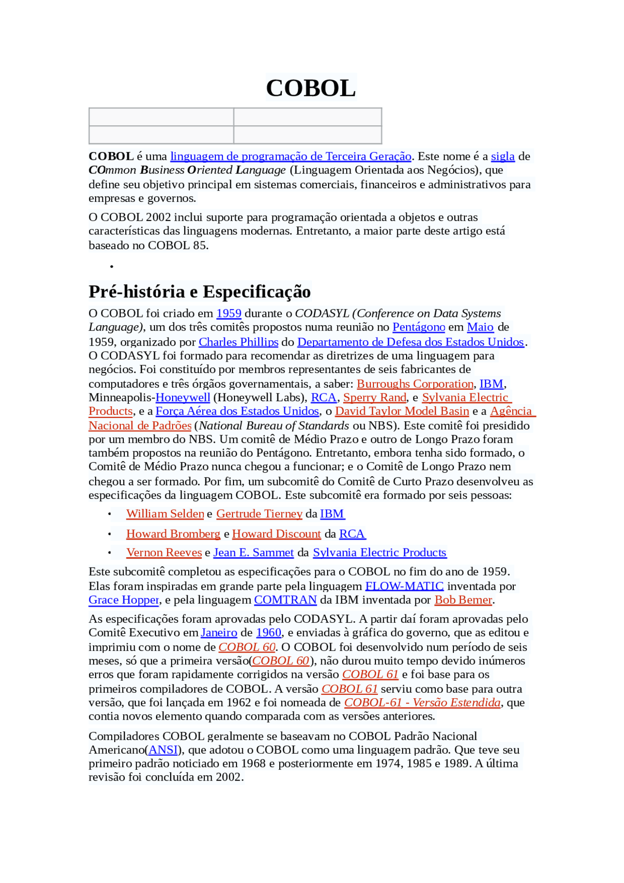 Linguagem COBOL - Programação para iniciantes - Docsity