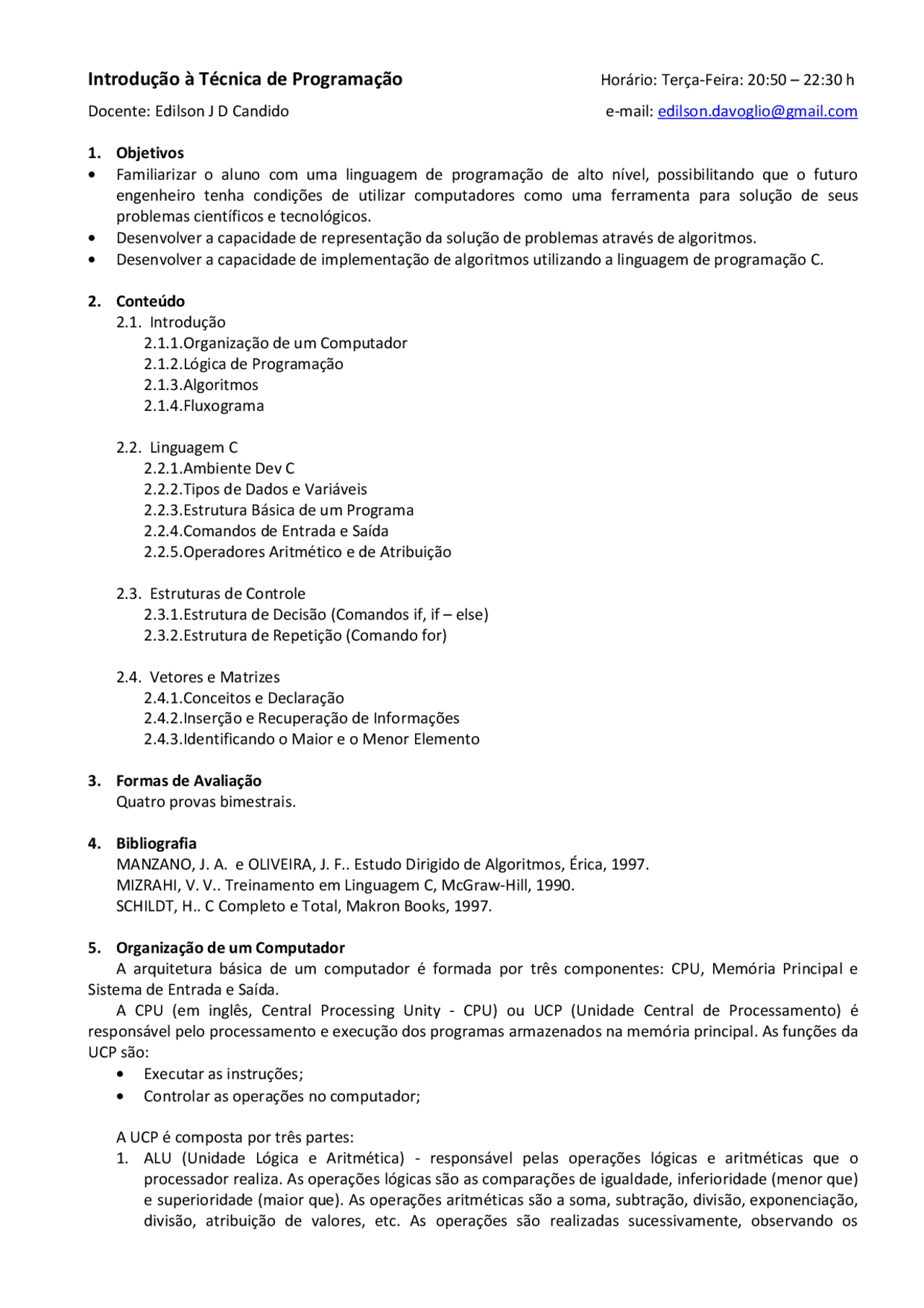 Introdução A Técnica De Programação ProgramaÇÃo Docsity