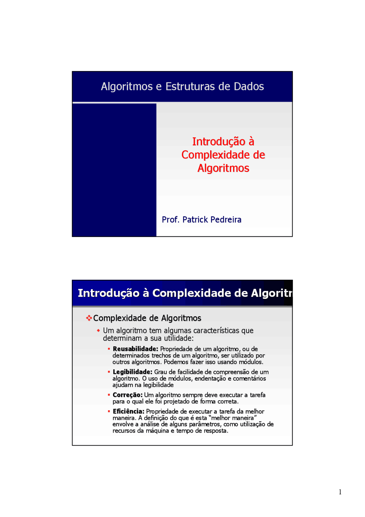 Algoritmos E Estruturas De Dadosprof Patri Aula De Algoritmo E