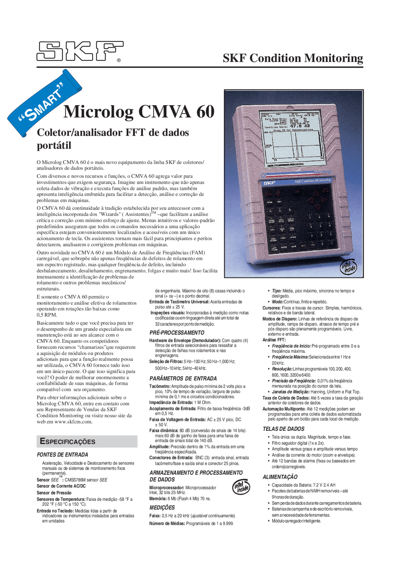 Microlog CMVA 60 - Coletor/analisador FFT de dados portátil - Docsity