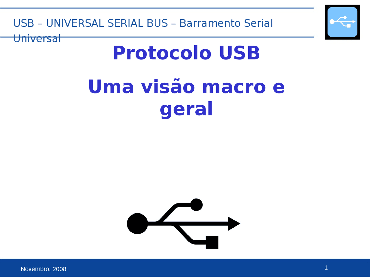 Protocolo USB - Trabalho sobre Protocolo USB | Docsity