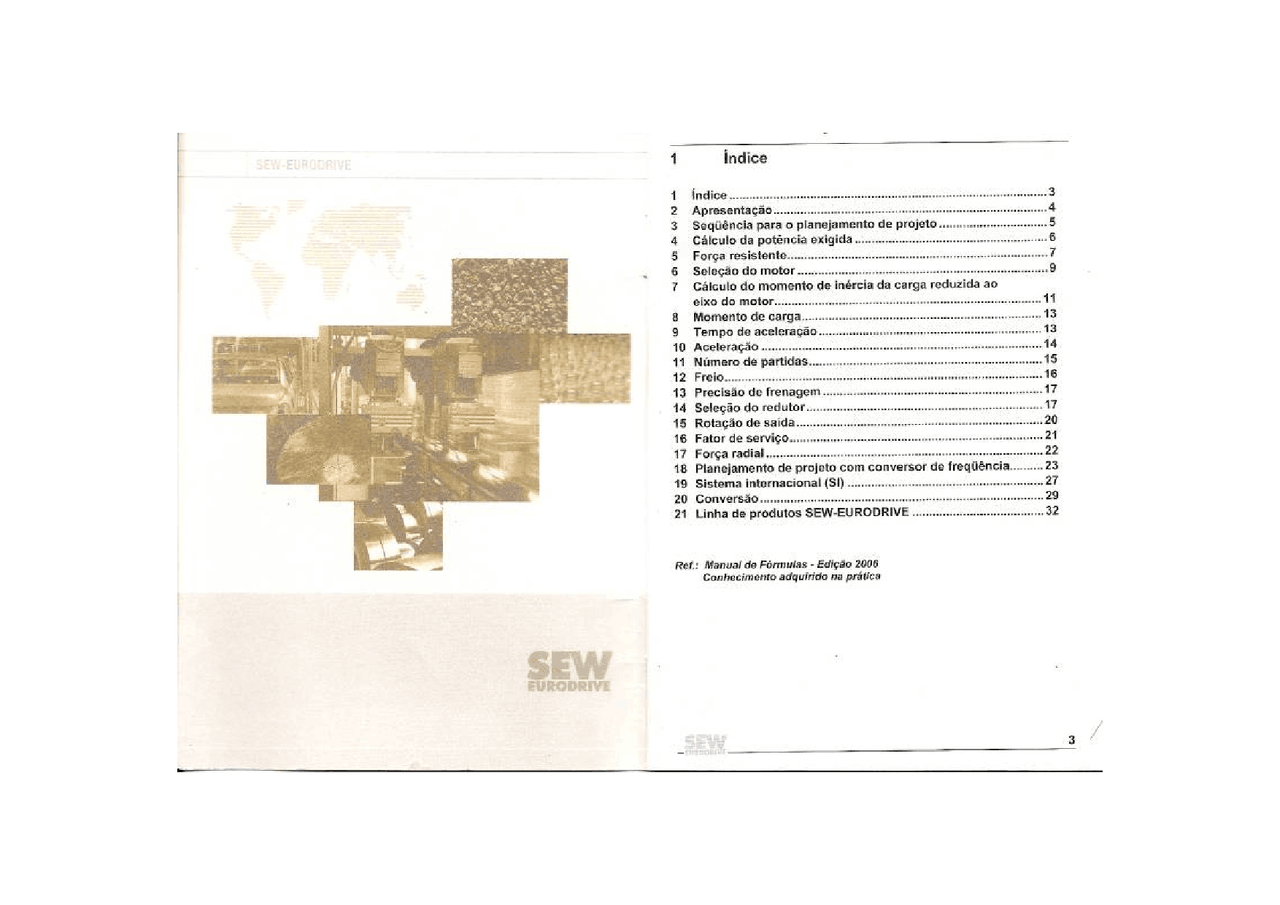 Manual de fórmulas SEW - Manual de f?rmulas SEW, para dimensionamento f ...
