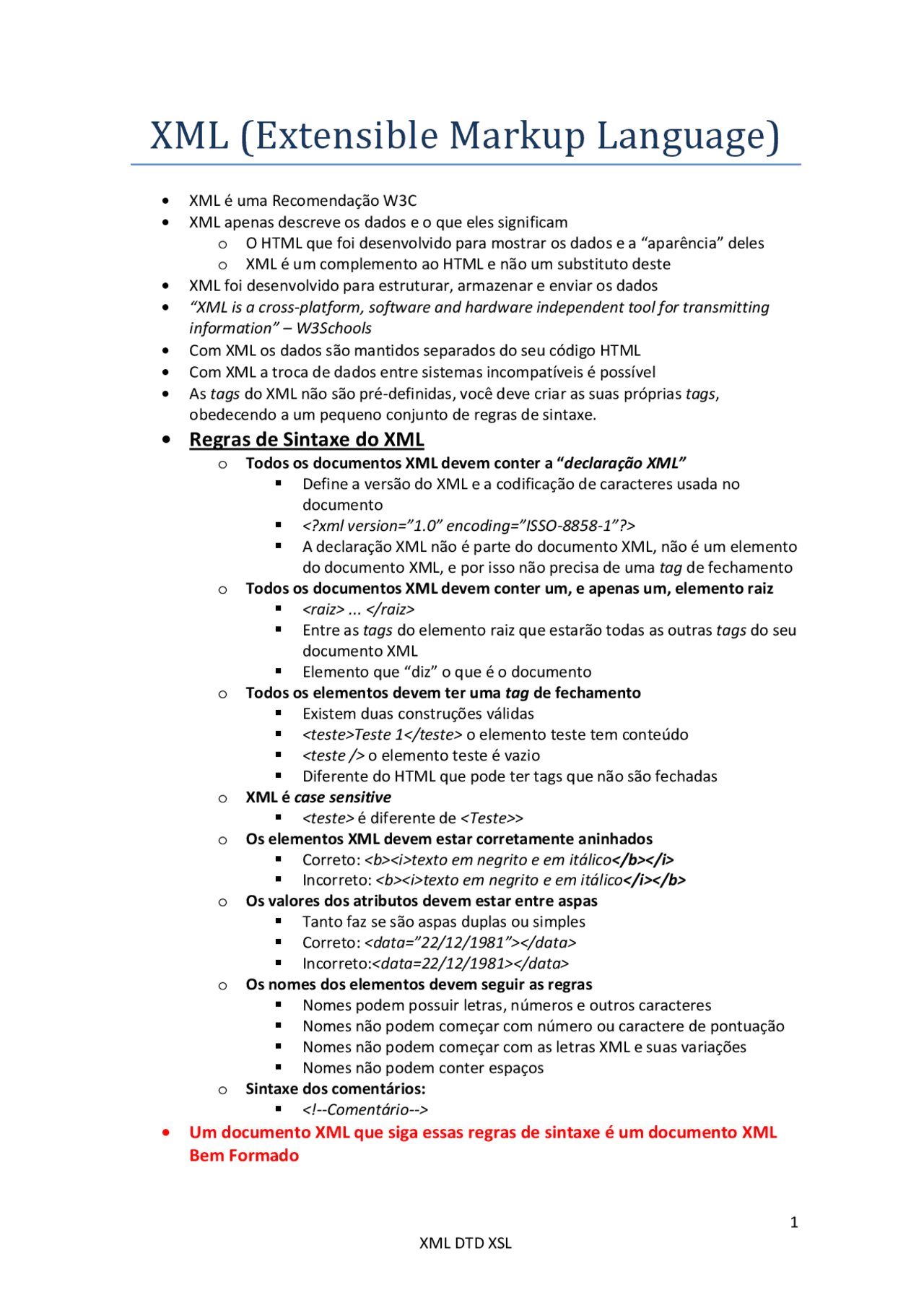 Xml Apostila Apostila De Xml Docsity