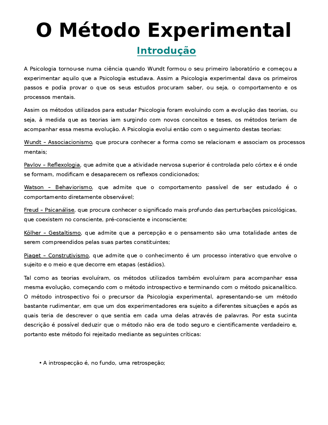 O Método Experimental - O Método Experimental - Docsity