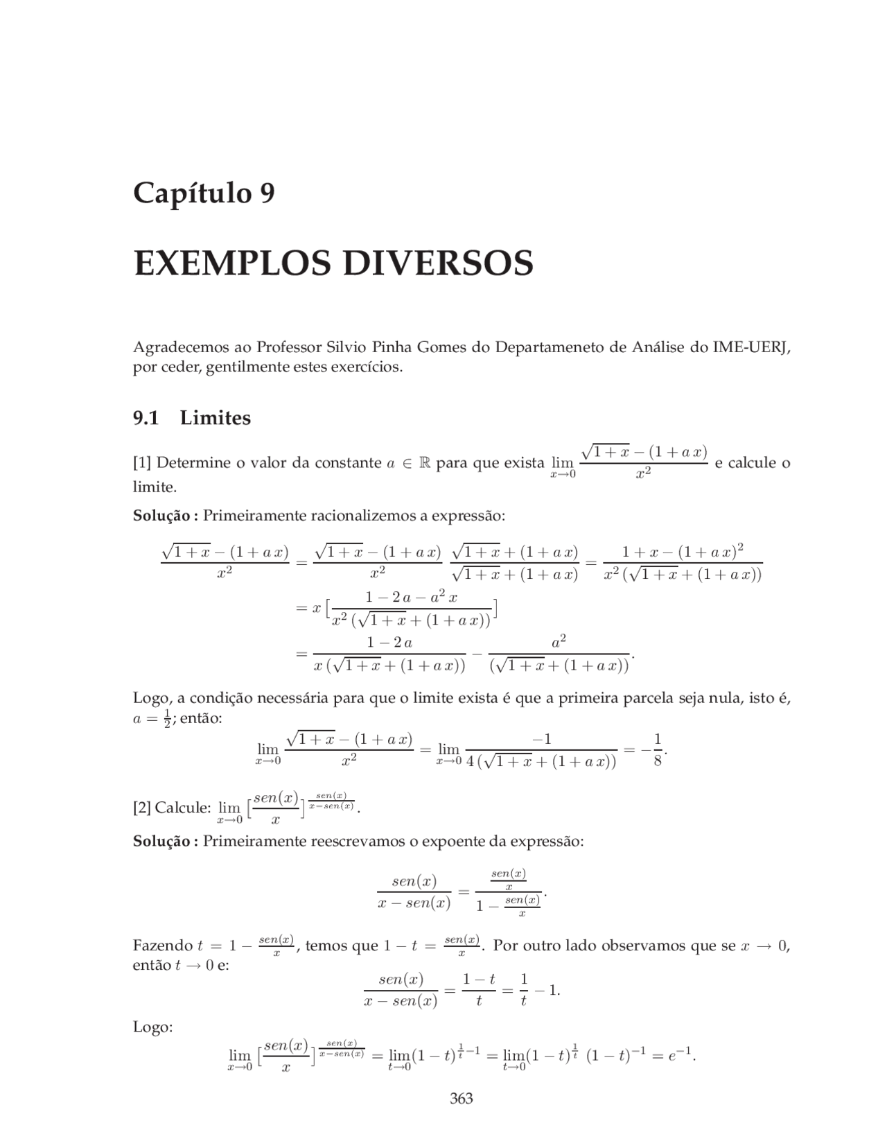 Exercícios Resolvidos De Cálculo Exercícios Resolvidos De Cálculo Do
