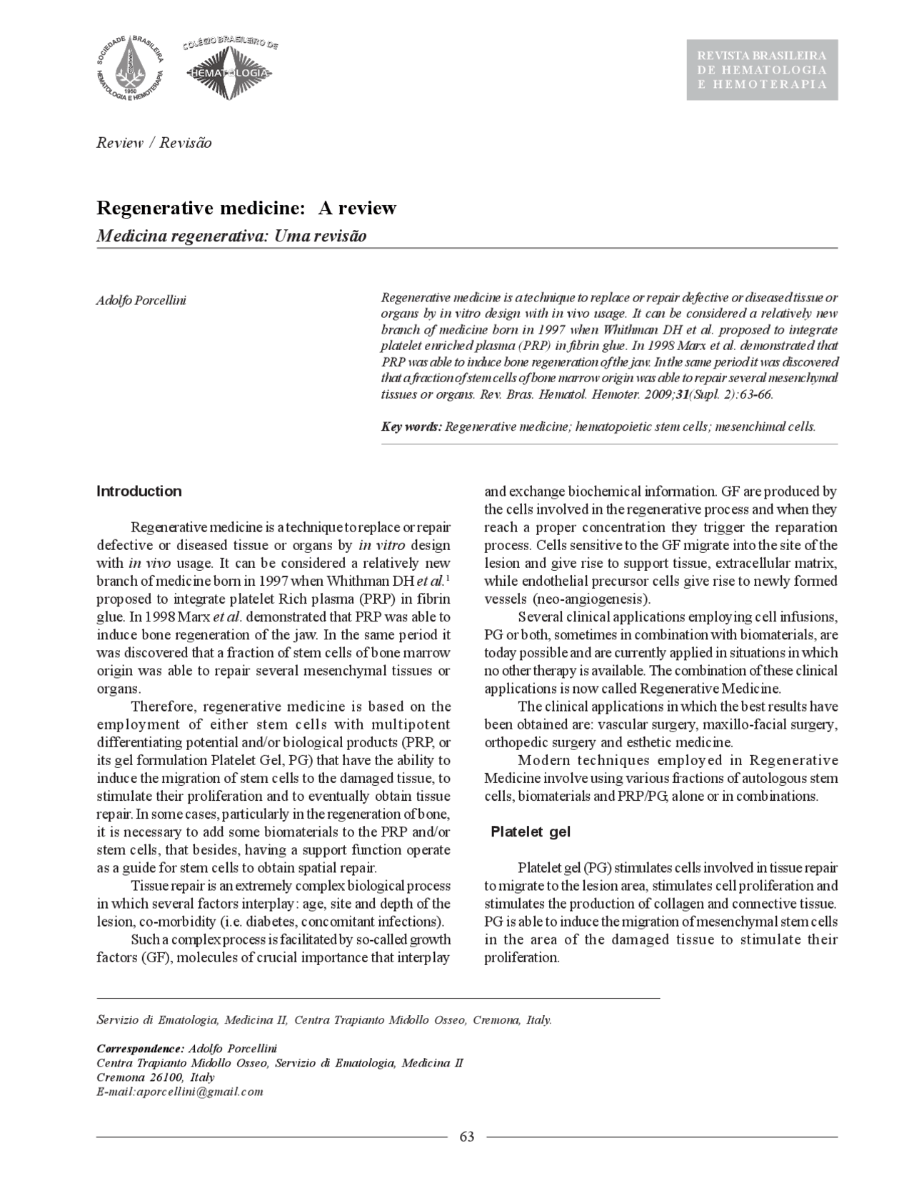 Regenerative medicine: A review - Regenerative medicine is a technique ...