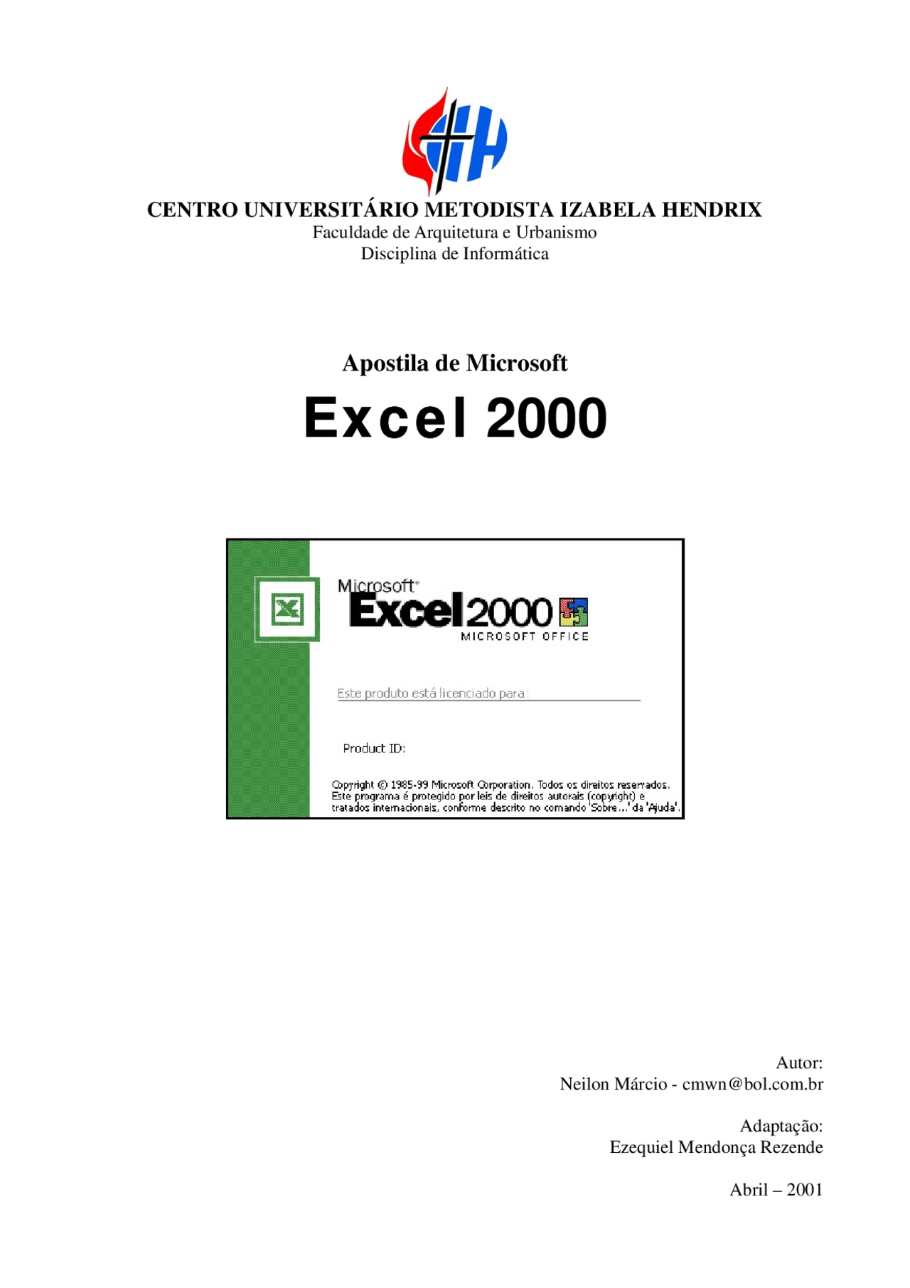 Fórmulas Excel 2000 Fórmulas Para Excel 2000 Docsity