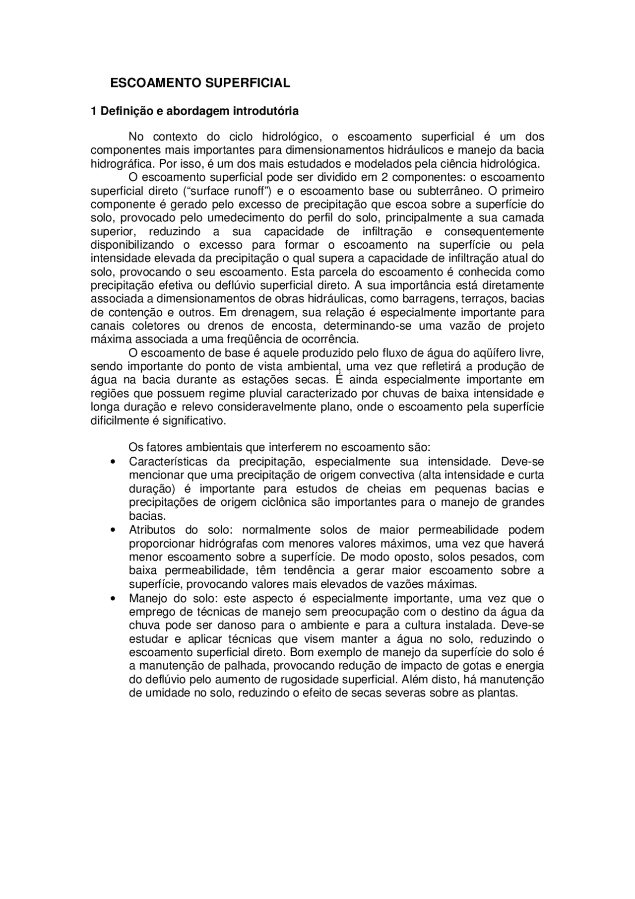 Escoamento Superficial Escoamento Superficial Docsity