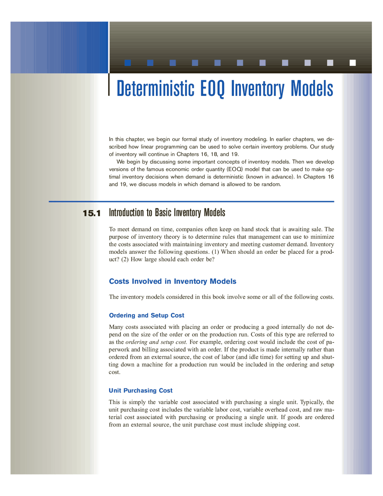 Wayne Winston,... Edition, 2003 - 15 deterministic eoq inventory models ...