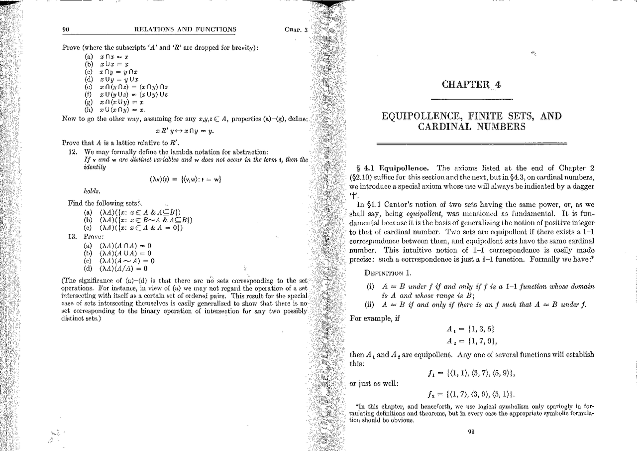 Axiomatic Set Theory - Suppes - Chapter 4 - Capítulo 4 do livro ...
