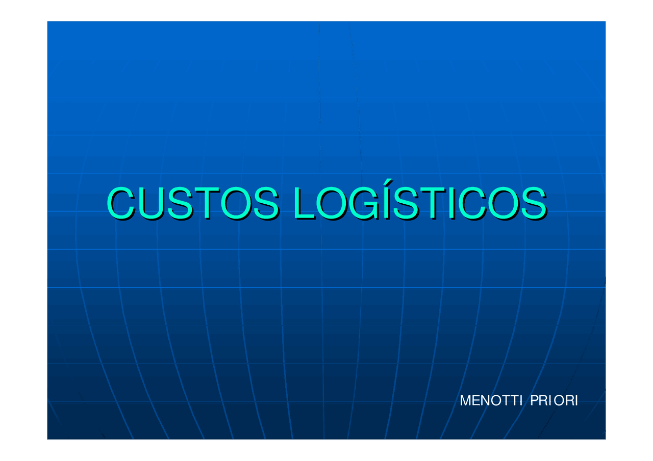 Custos Logísticos Custos LogÍsticos Docsity