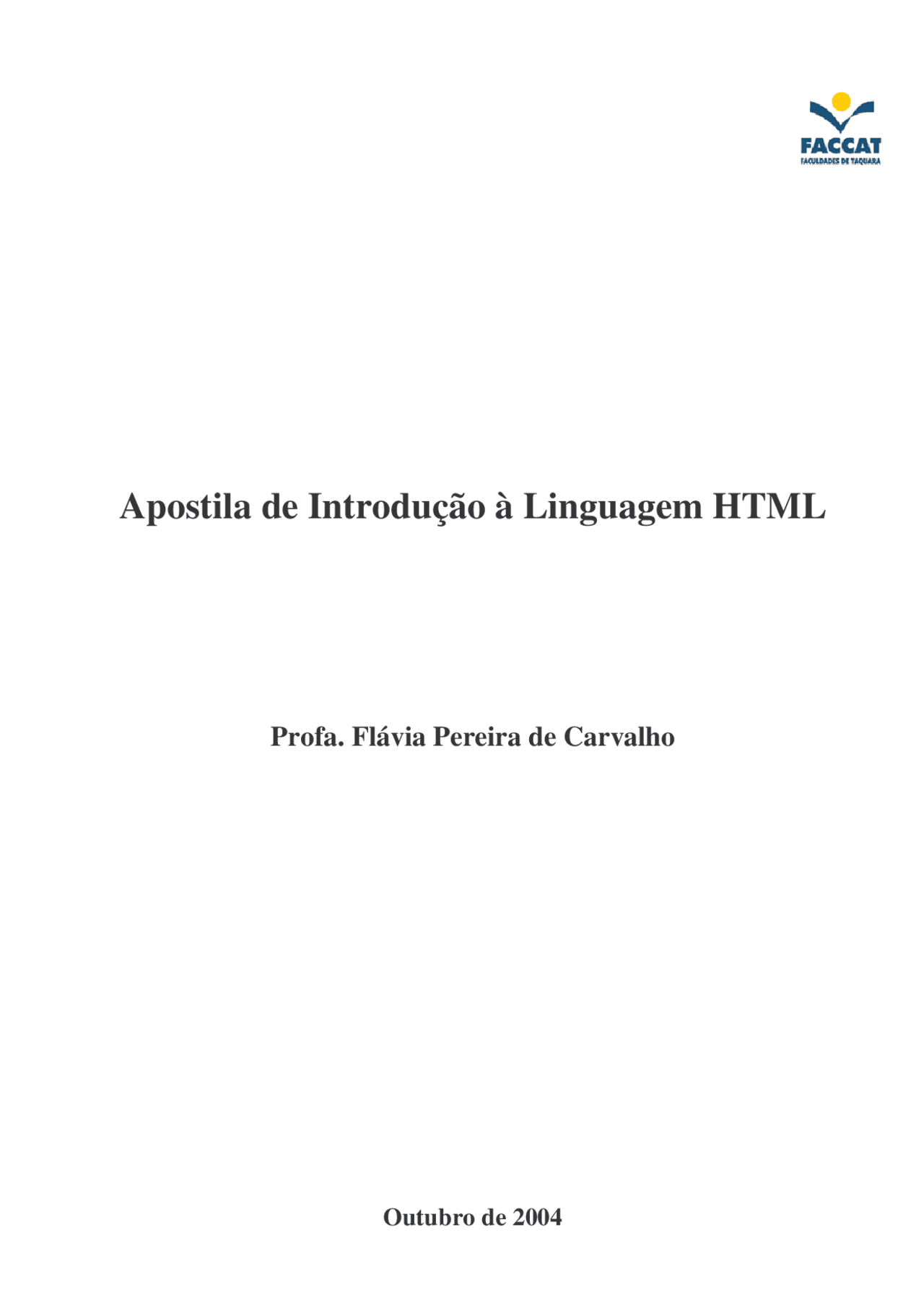 Apostila De Html Apostila Introdutória De Html Docsity