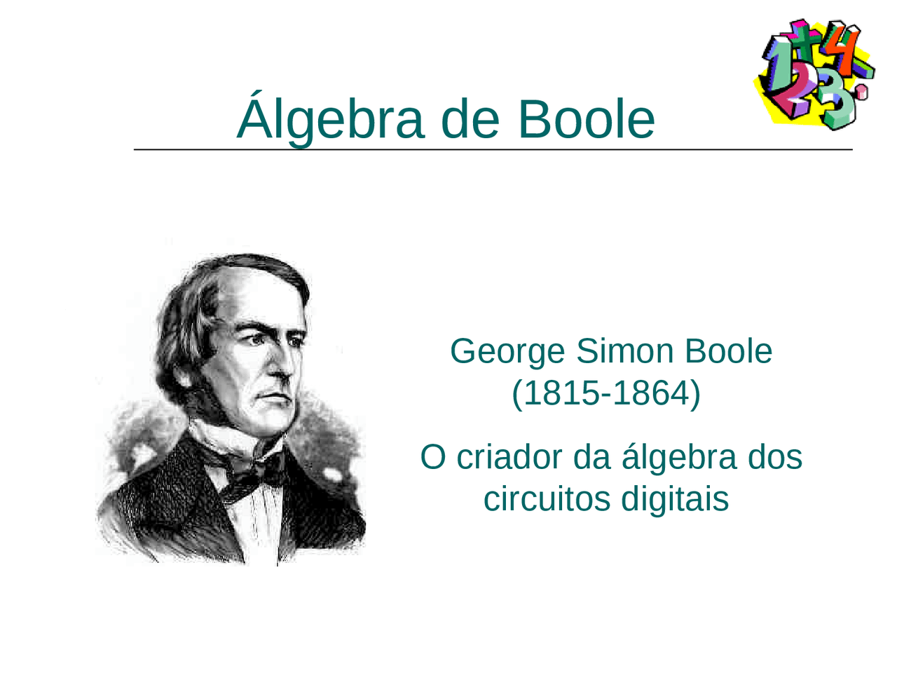 Álgebra de Boole - Matéria da professora Jossara. Álgebra de Boole e ...