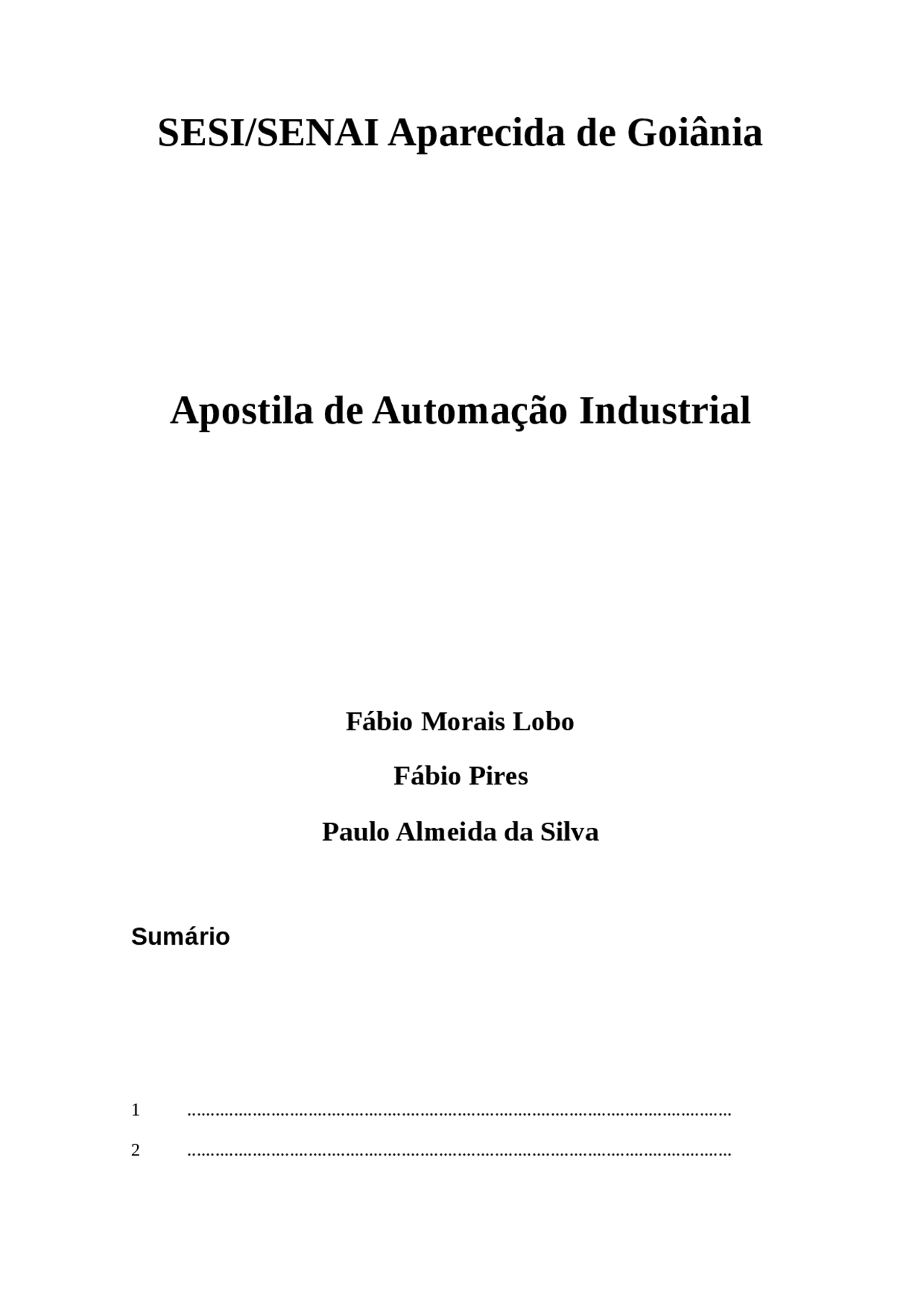 Apostila Automação Apostila De AutomaÃ§Ã£o Industrial Com Foco No Clp