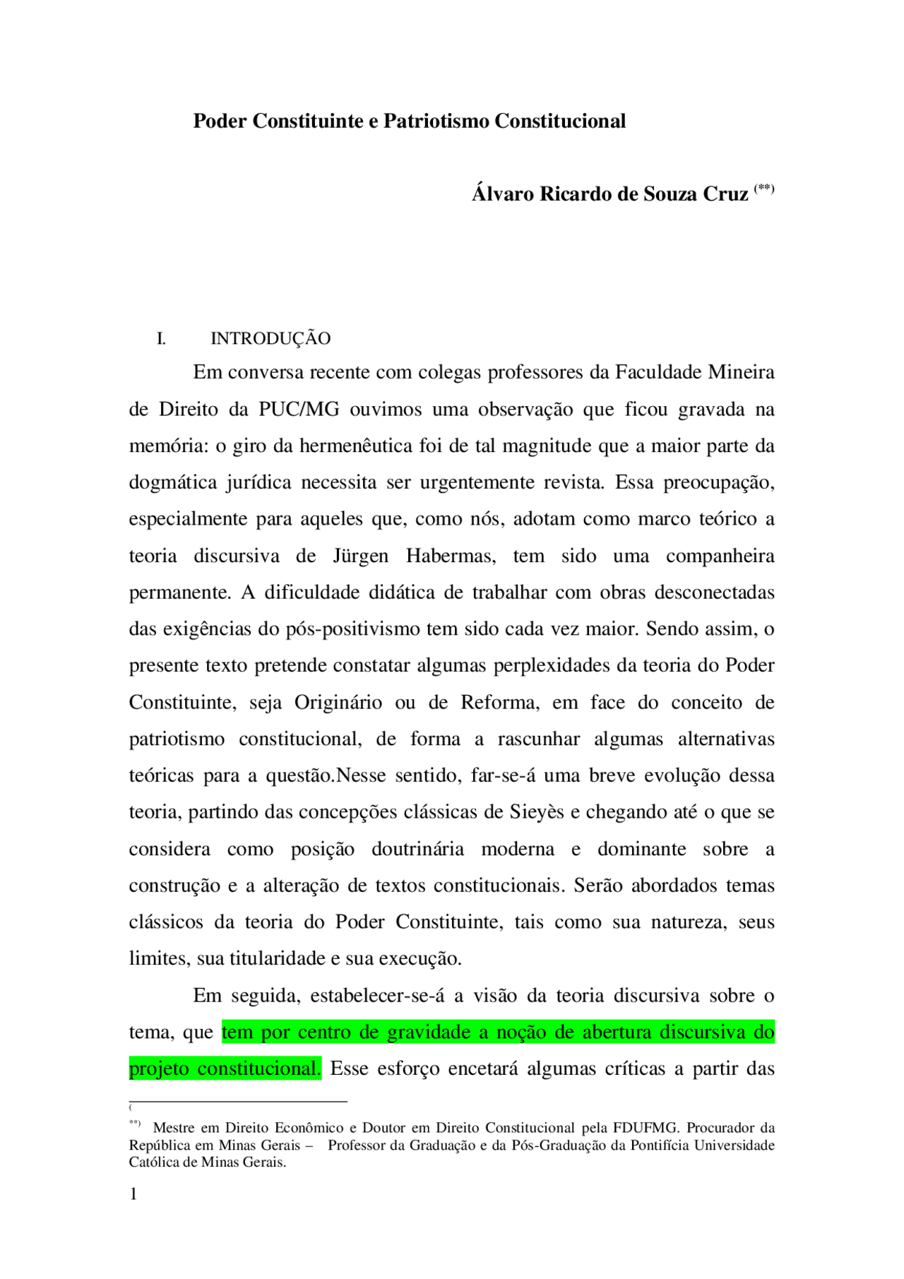 Poder Constituinte e Patriotismo Constitucional - Poder Constituinte e Patriotismo - Docsity