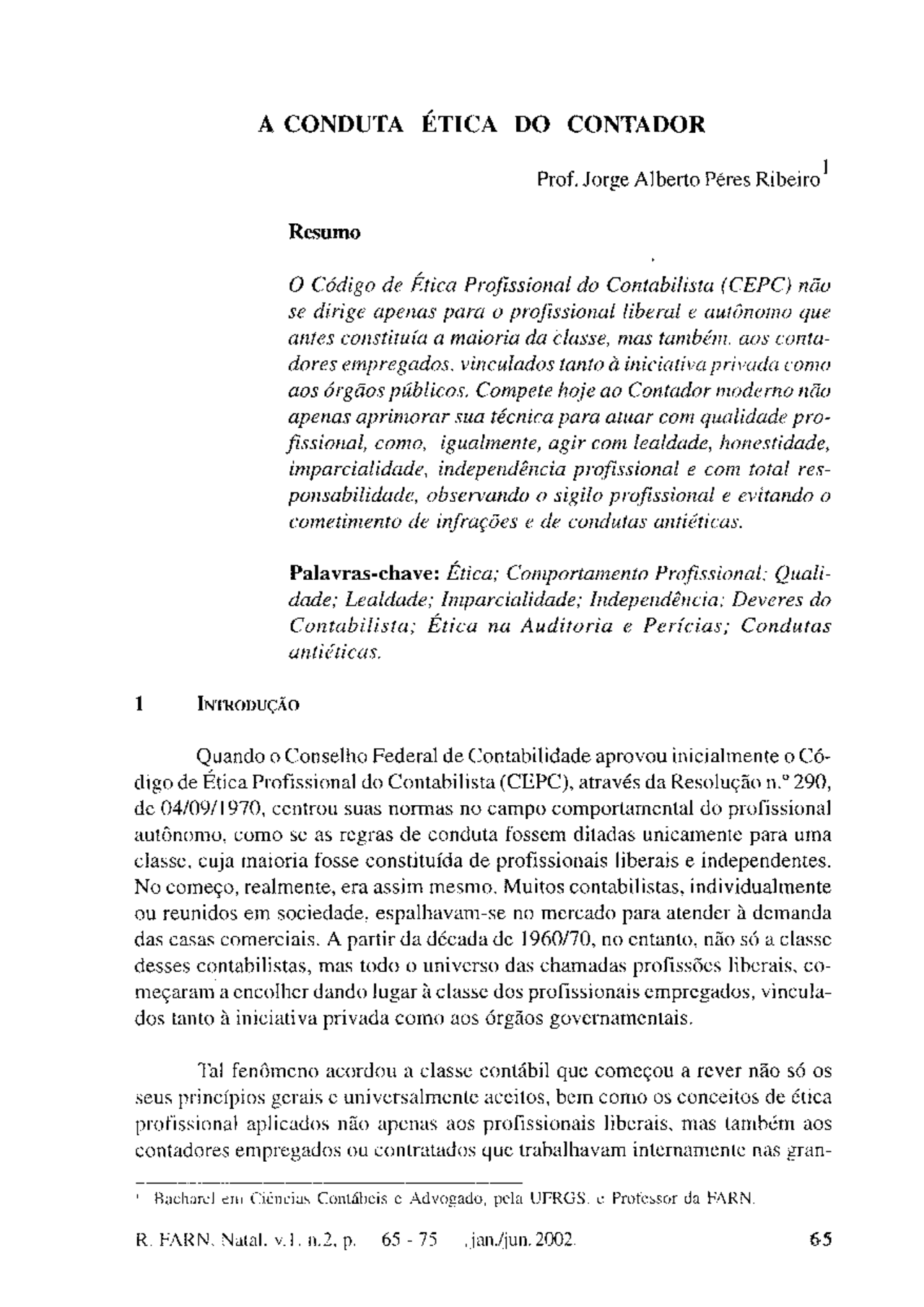 Conduta ética do Contador - Conduta do Contador - Docsity