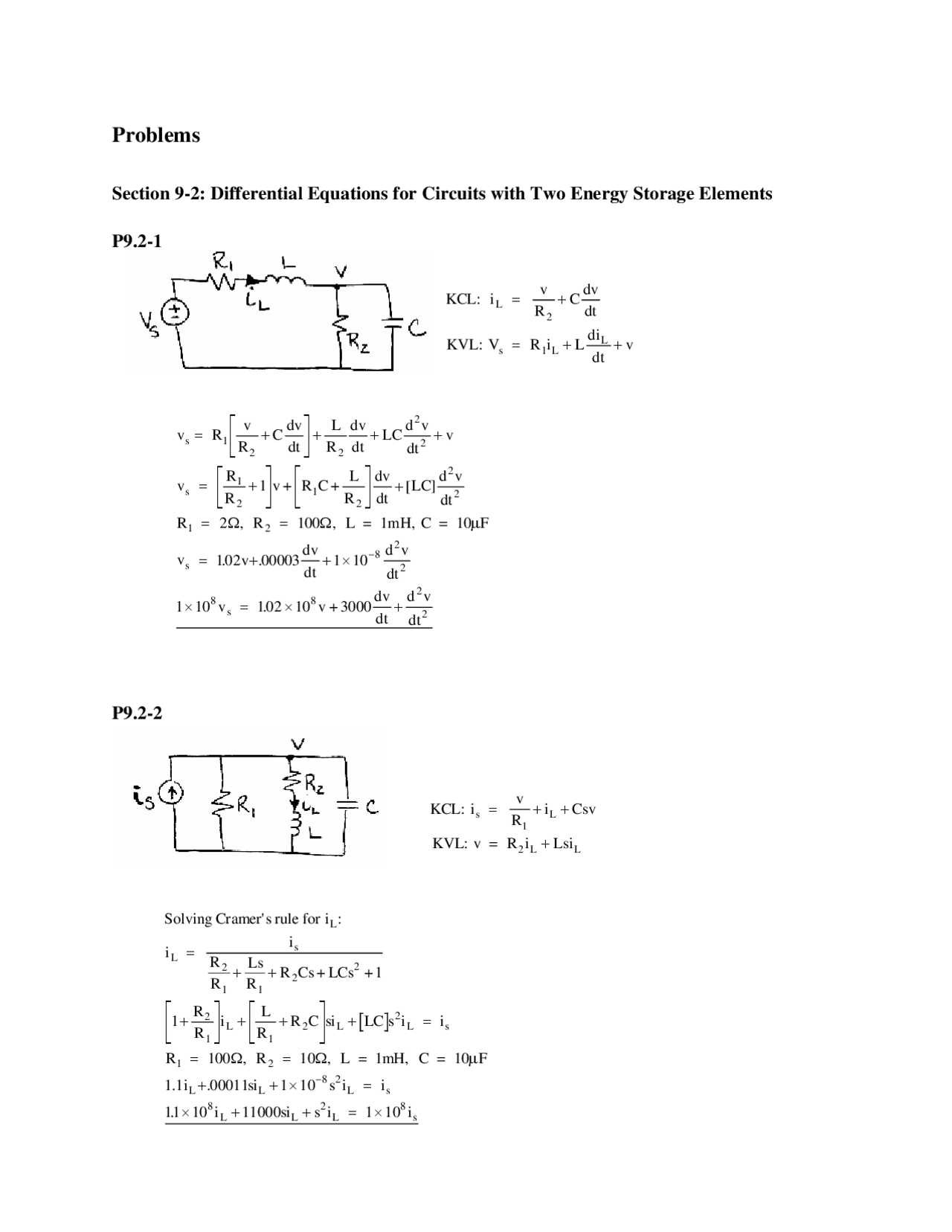 Chapter 9 The Complete Response Of Circuits With Two Energy Storage