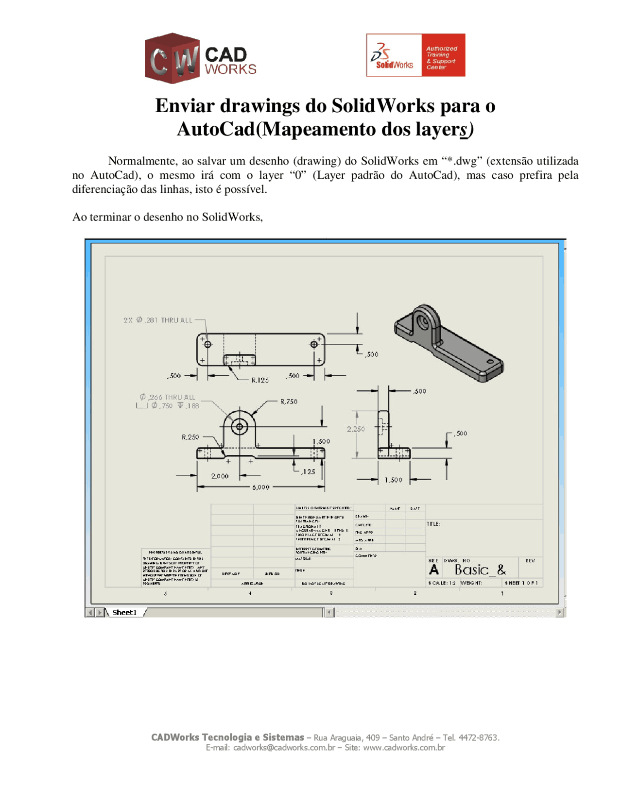 Solidworks - mapeamento de layers - SOLIDWORKS - Docsity