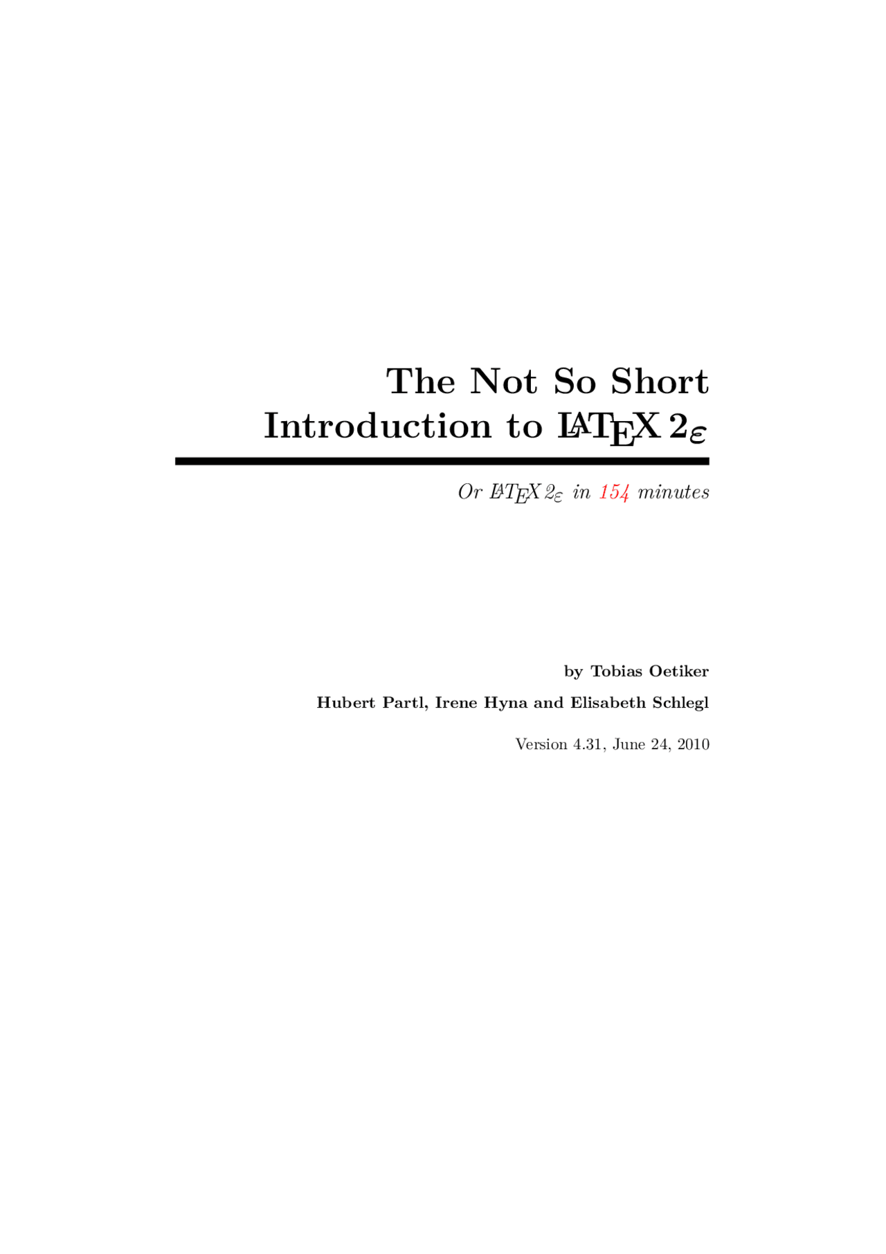 The Not So Short Introduction to LATEX2e - v4.31 - Material de ...