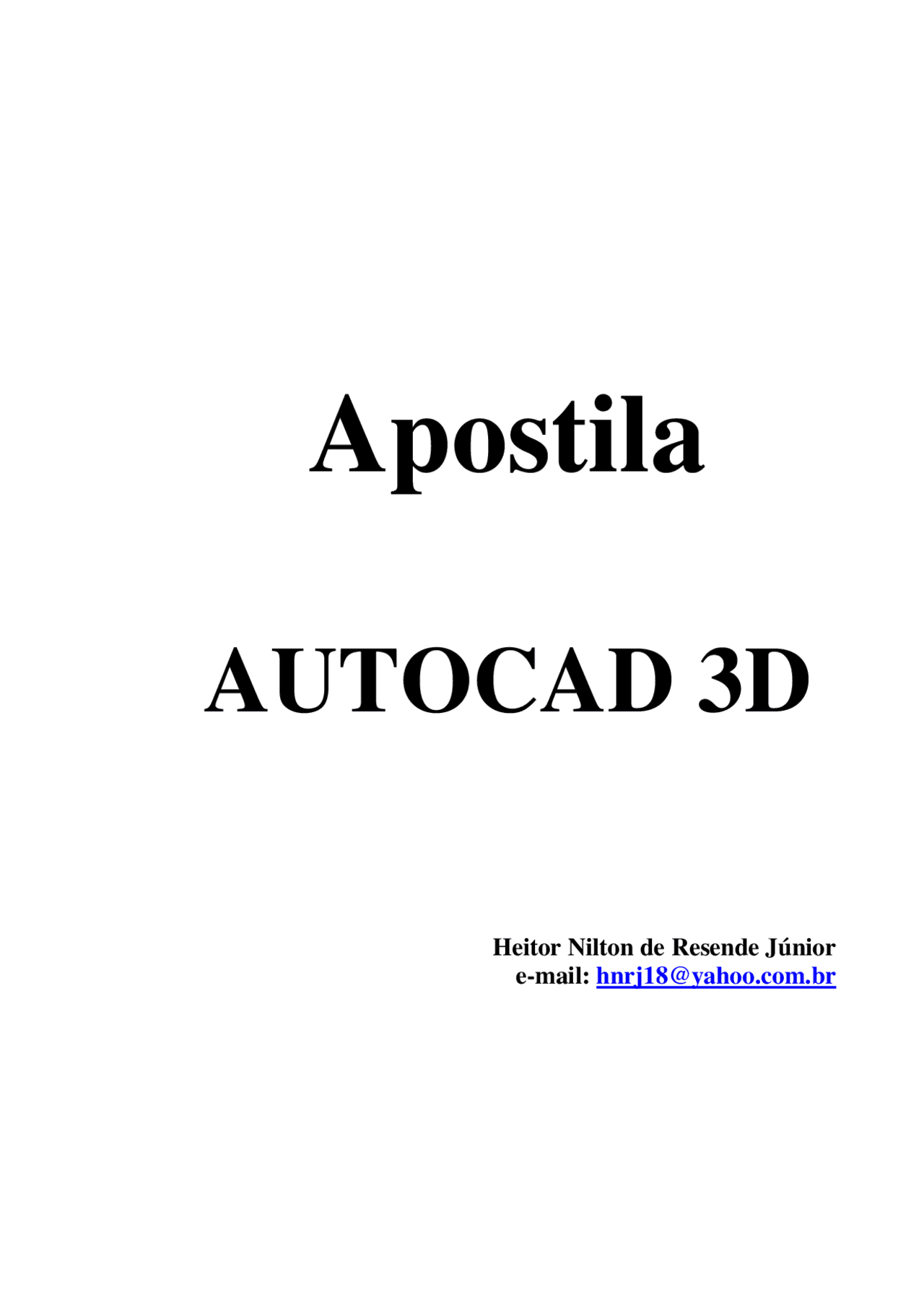 Apostila Autocad 3d Apostila De Autocad 3d Em Inglês Contendo Os
