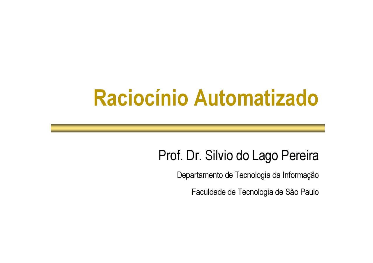 Tutorial Prolog Material Sobre A Programção Lógica Aplicada à