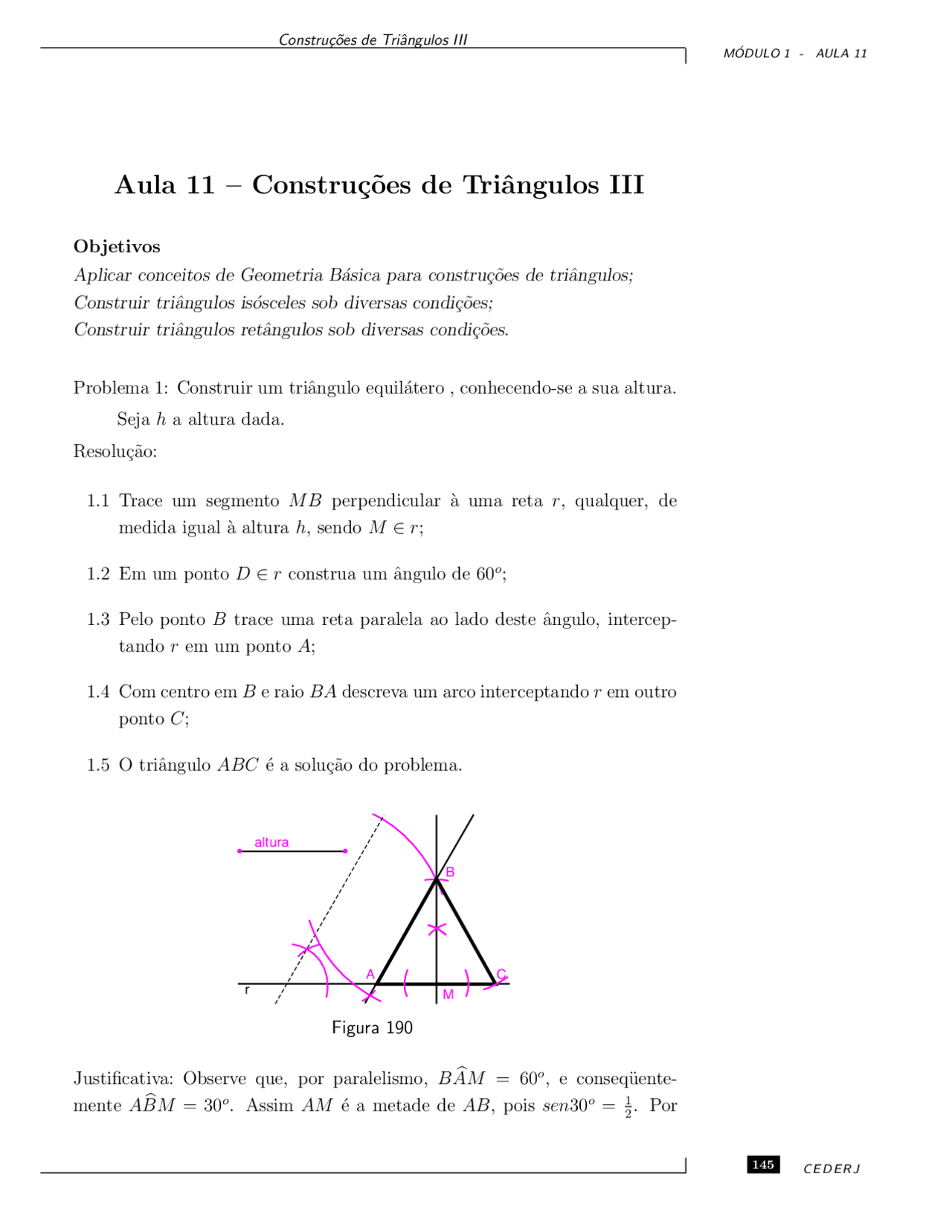 Aula11- Construções Geométricas - Construções de Triângulos-III - Docsity